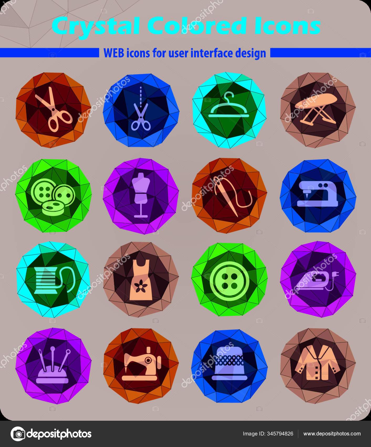 Tailoring Web Icons User Interface Design Stock Vector by ©YAYImages ... Tailoring Web Icons User Interface Design Stock Vector by ©YAYImages ...