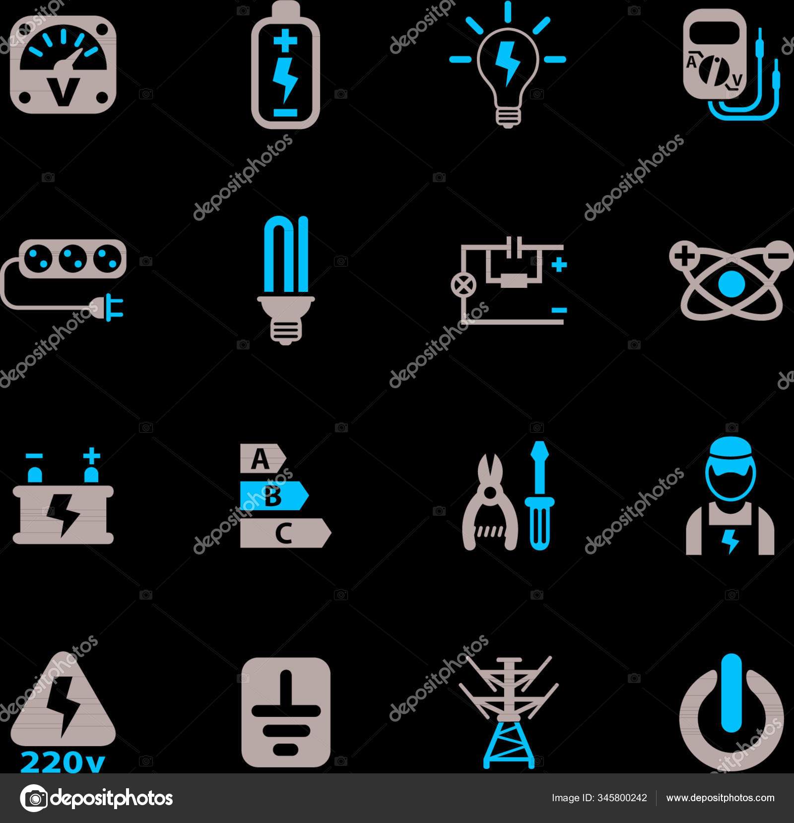 Electricity Web Icons User Interface Design Stock Vector Image by ...