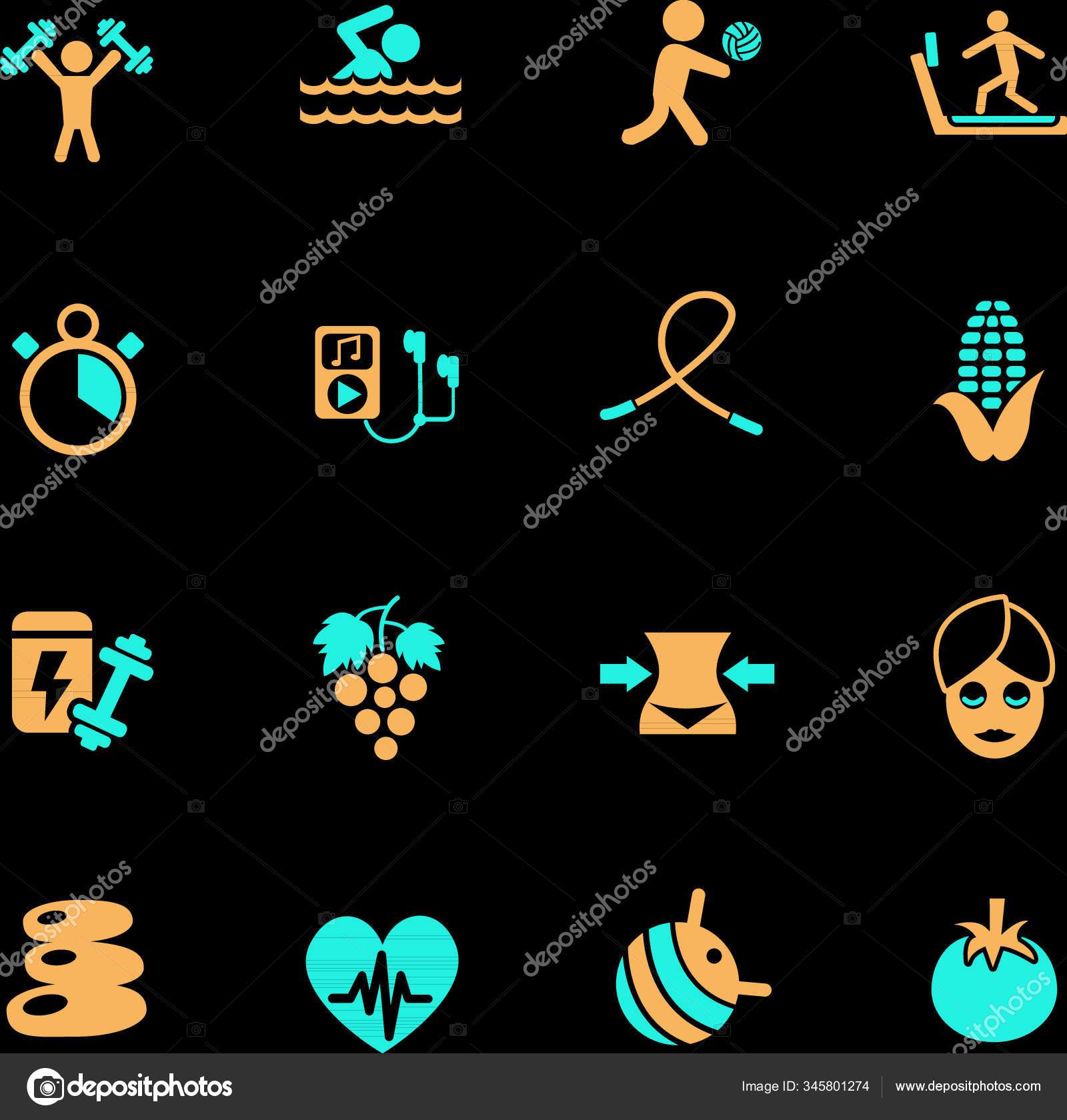 Healthy Lifestyle Web Icons User Interface Design — Stock Vector ...