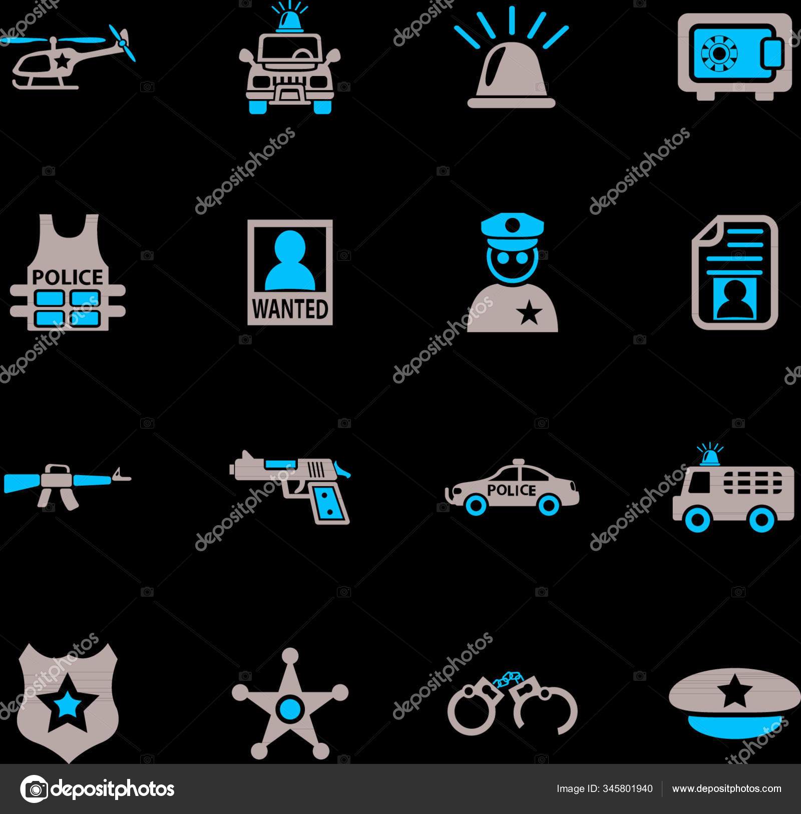 Police Web Icons User Interface Design Stock Vector Image by ©YAYImages ...