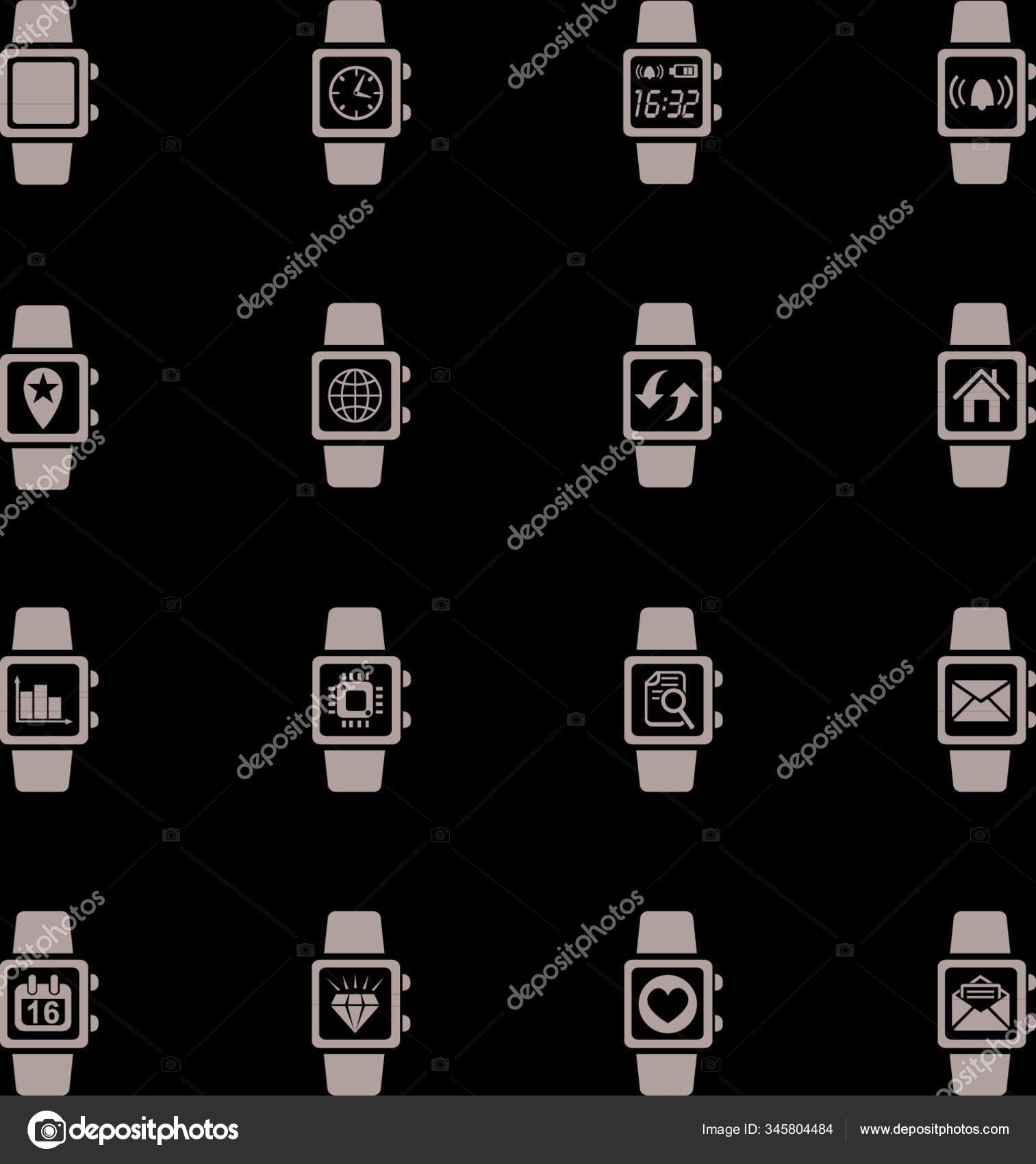 Smart Watch Web Icons User Interface Design Stock Vector Image by ...