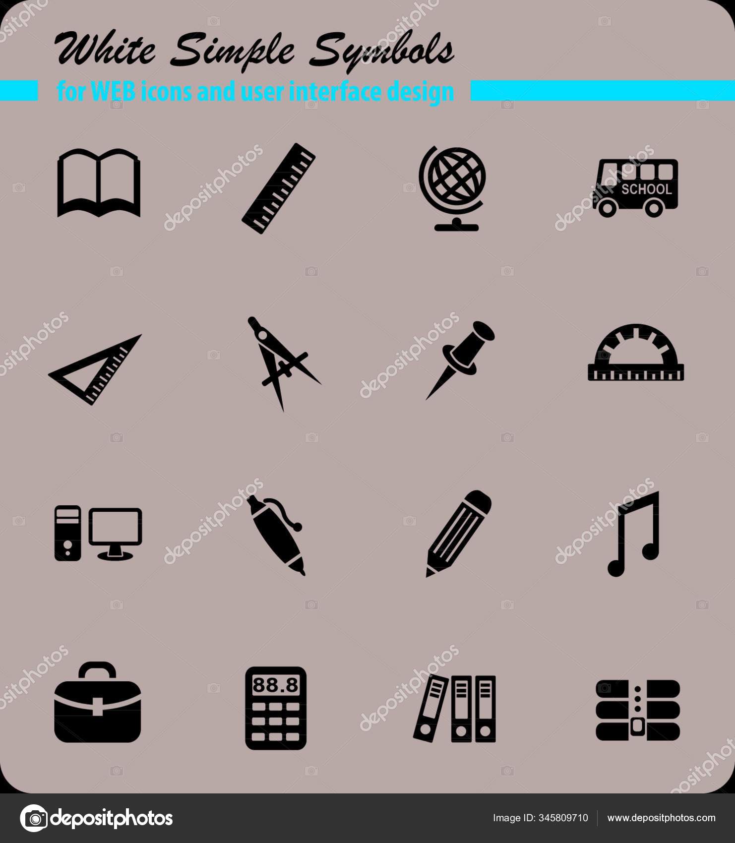 School Web Icons User Interface Design Stock Vector by ©YAYImages 345809710