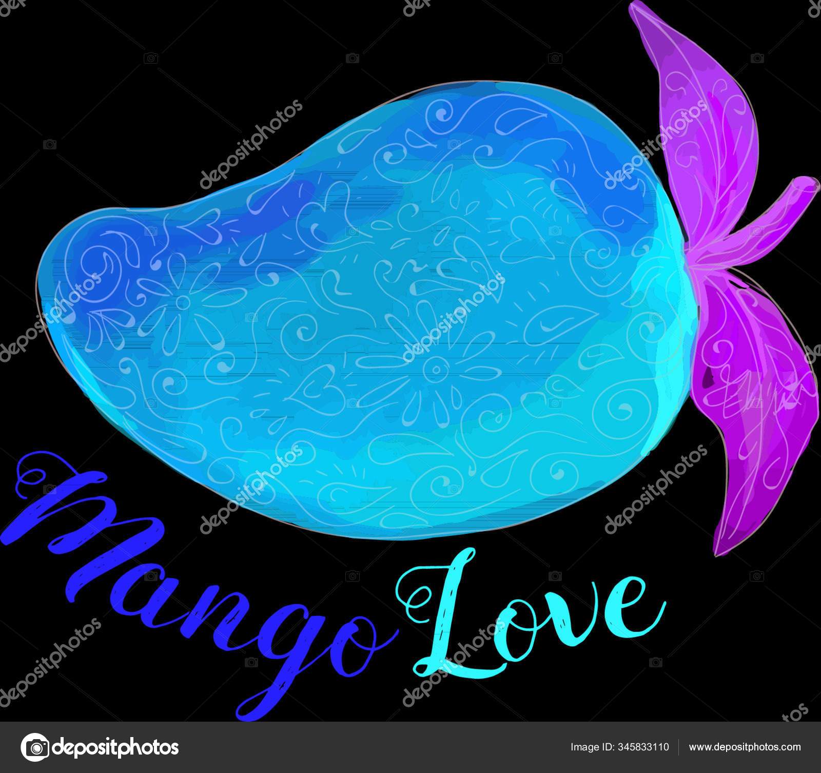 Mandala Style Illustration Mango Juicy Tropical Stone Fruit Drupe ...