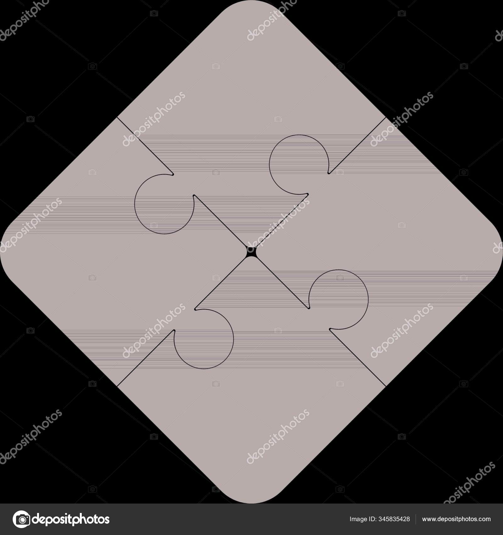 Vier Puzzleteile Vektorillustration Isoliert Auf Weißem Hintergrund ...