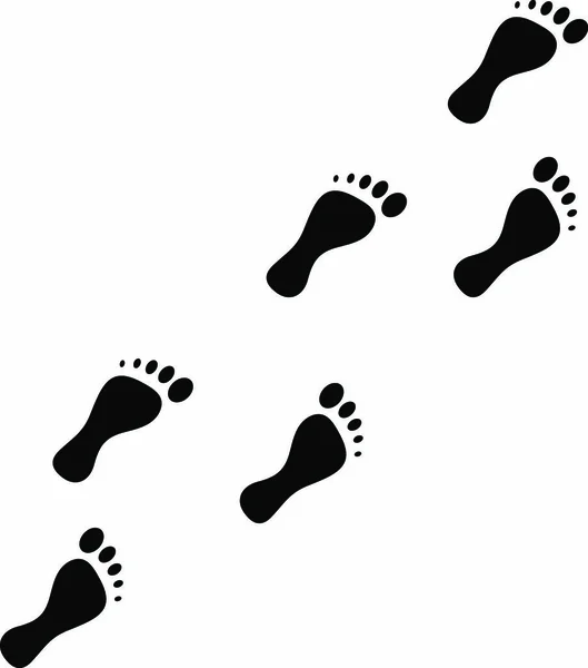 Cetak Kaki Ikon Vektor Pada Latar Belakang Putih Footprint Vector ...