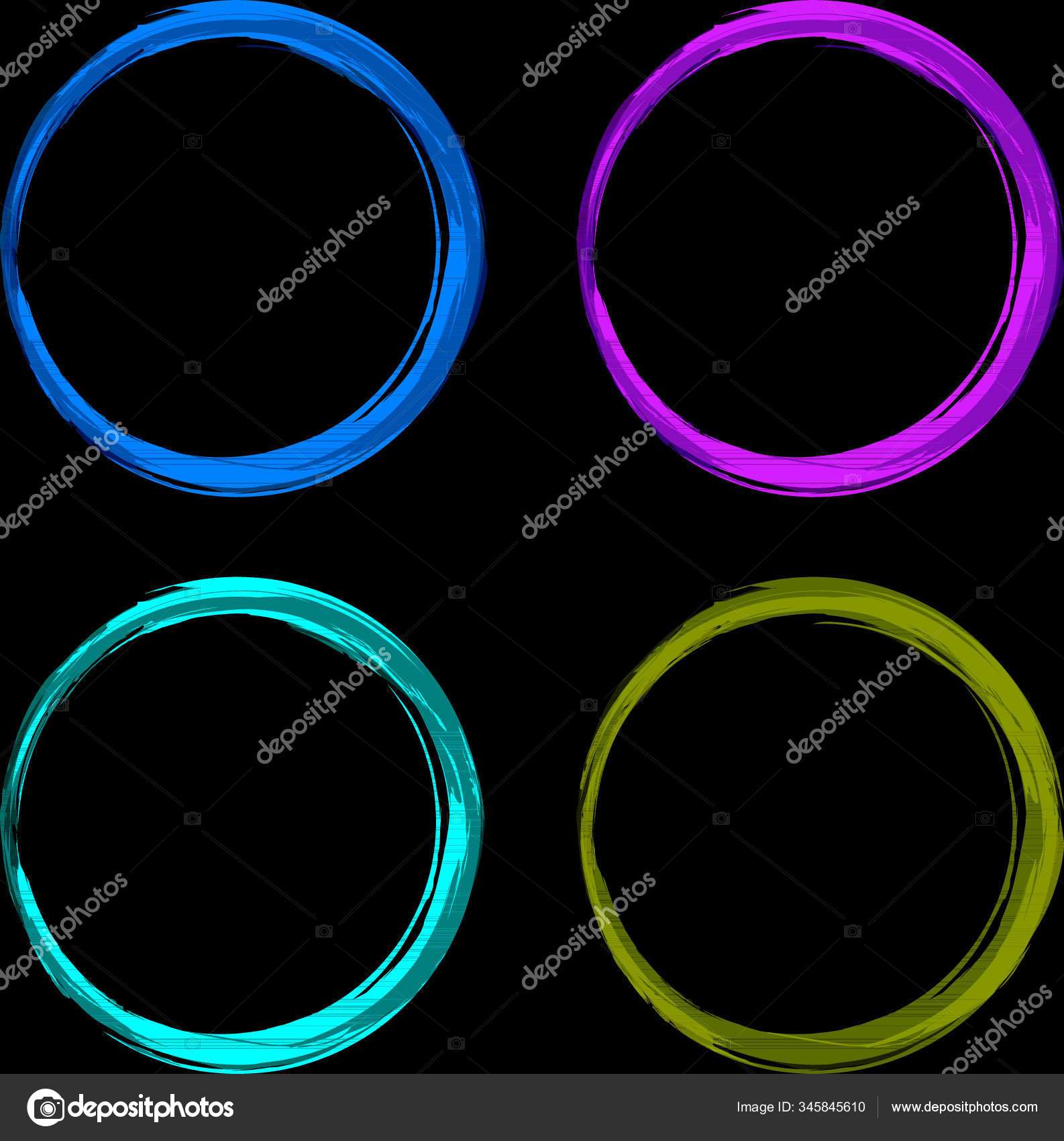 Circle Color Abstract Shape Frame Vector Art Illustration Stock Vector ...