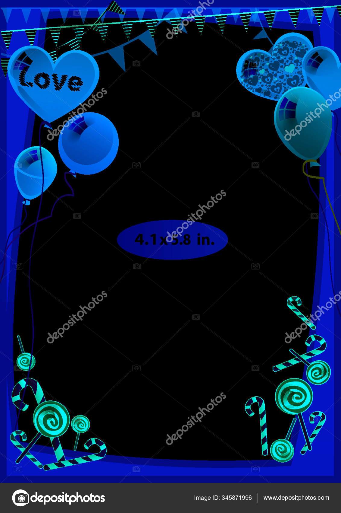 Cadre Photo Taille Photo Standard Pouces Illustration Vectorielle Pour ...