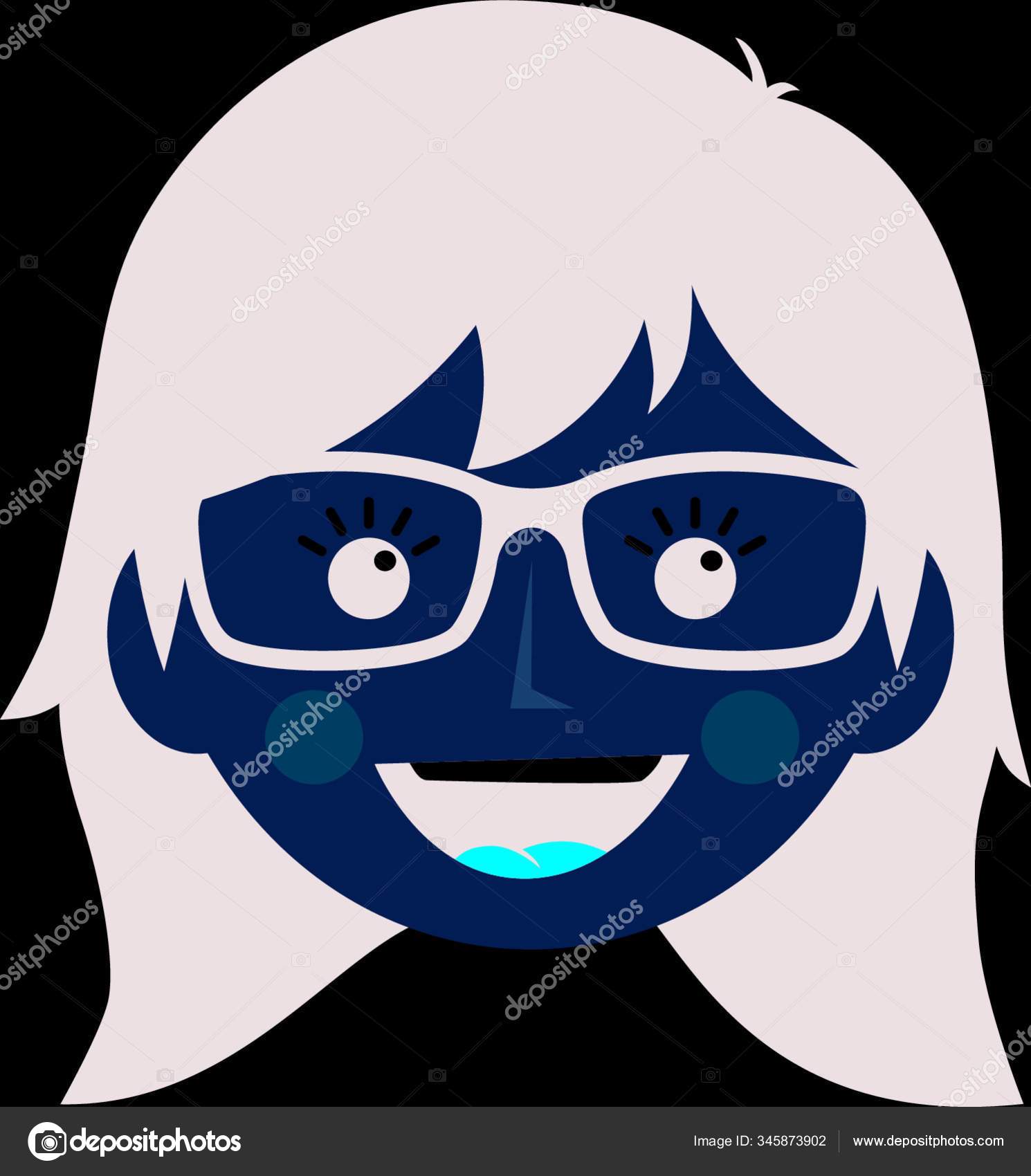 Cartoon Geek Face Expression Female Woman Girl Vector Art Illustration ...
