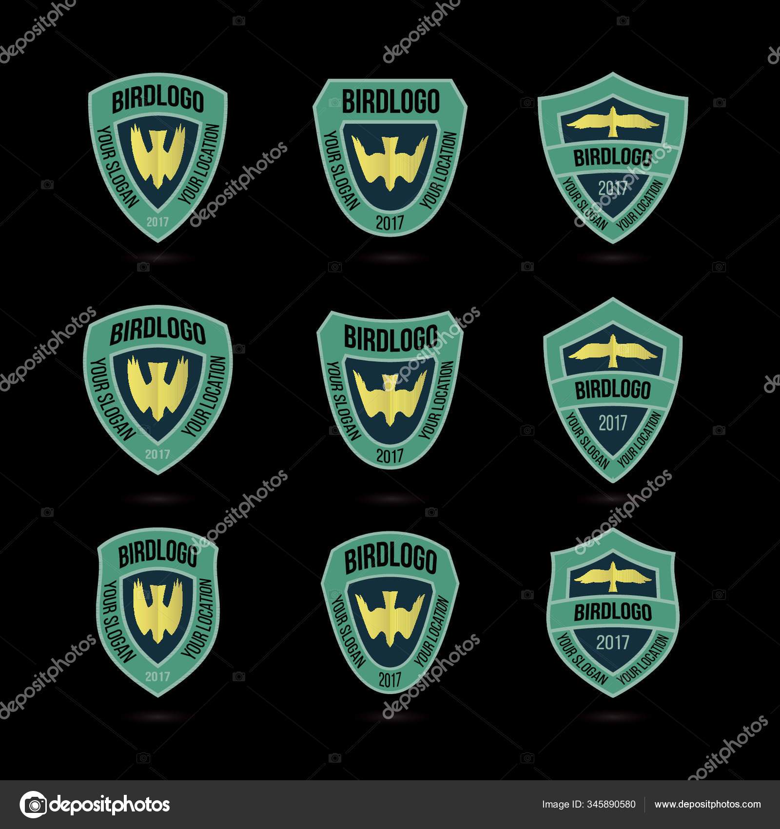 Set Predator Bird Logos Chevron Illustration White Background Stock ...