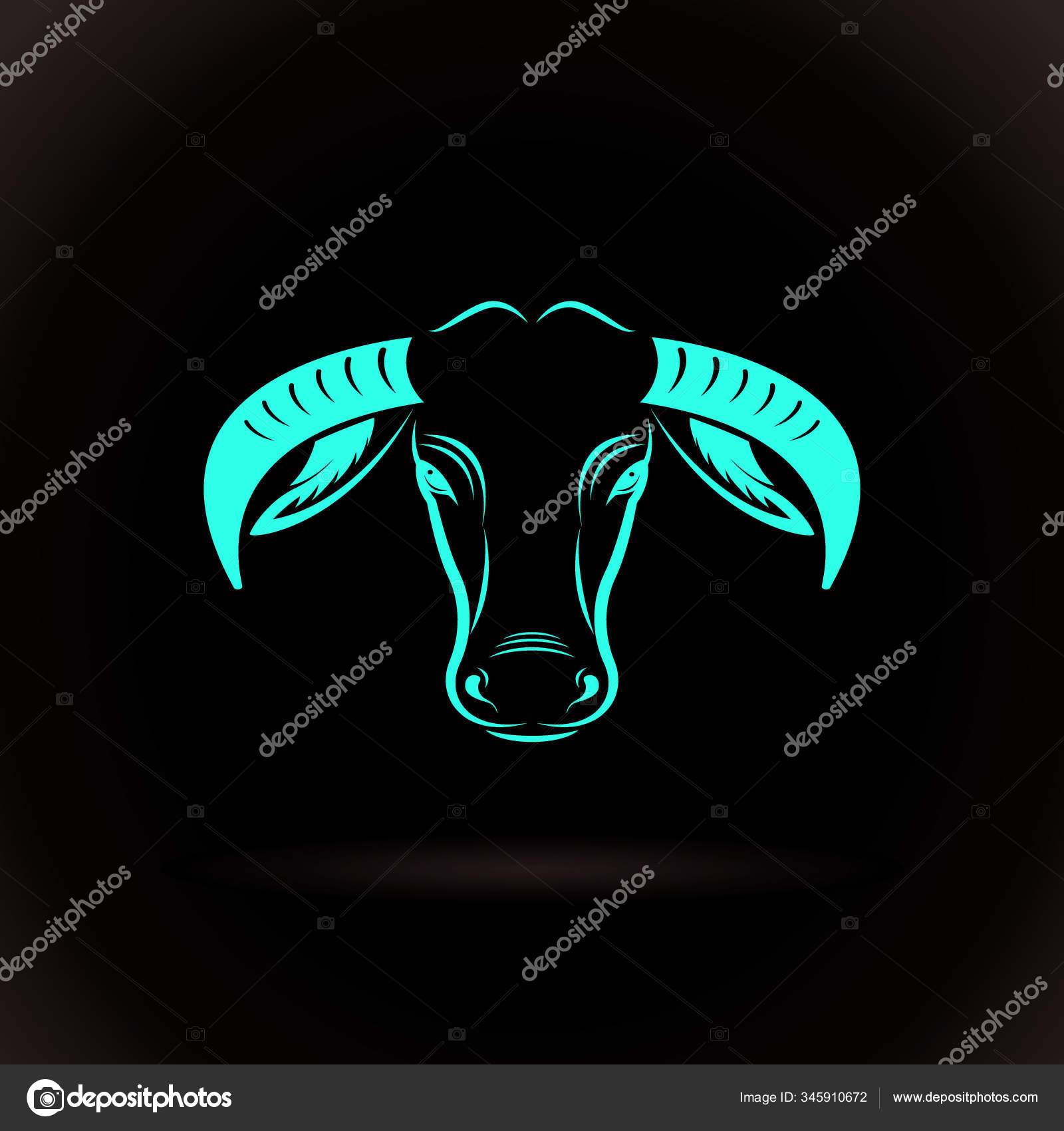 Vector Buffalo Head White Background Wild Animals Stock Vector by ...