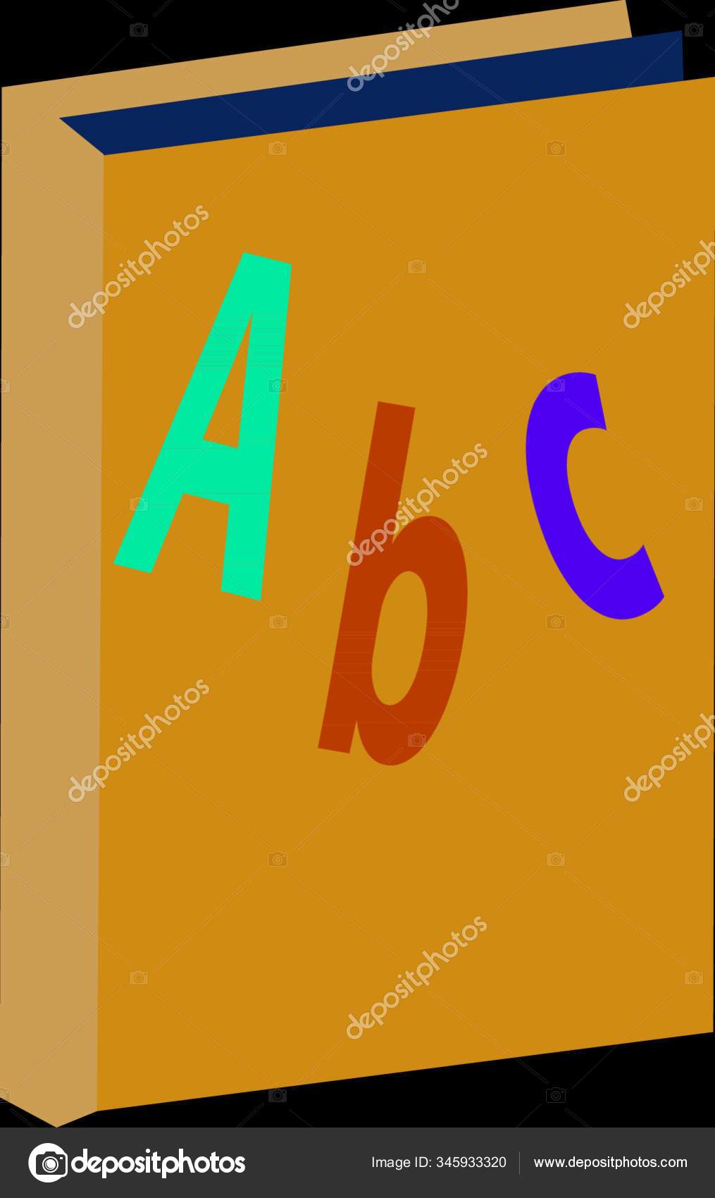 Abc Book Icon Flat Cartoon Style Isolated White Background Vector Stock ...
