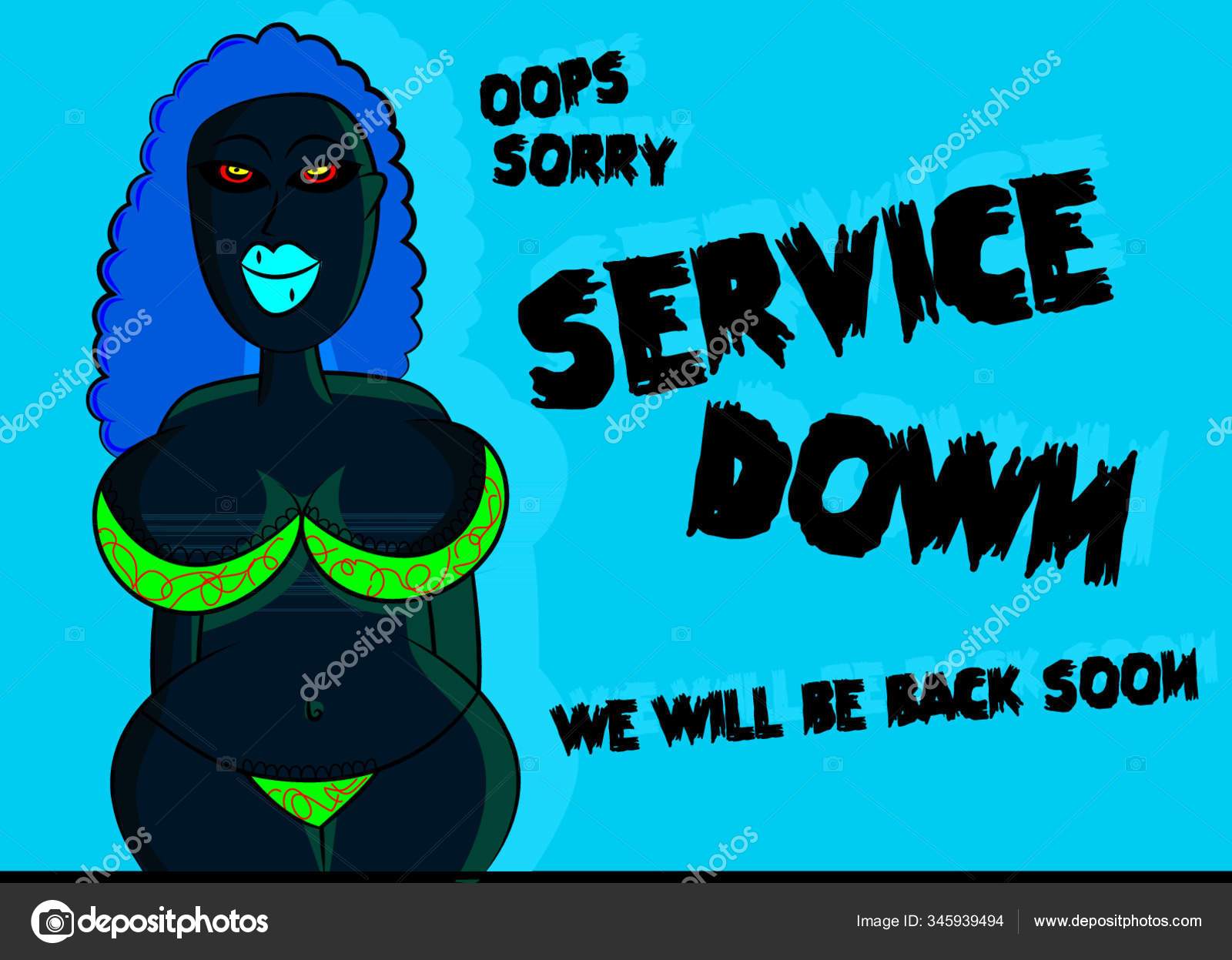 Funny Sexy Lingerie Model Service Error Vector Illustration Stock Vector By ©yayimages 345939494