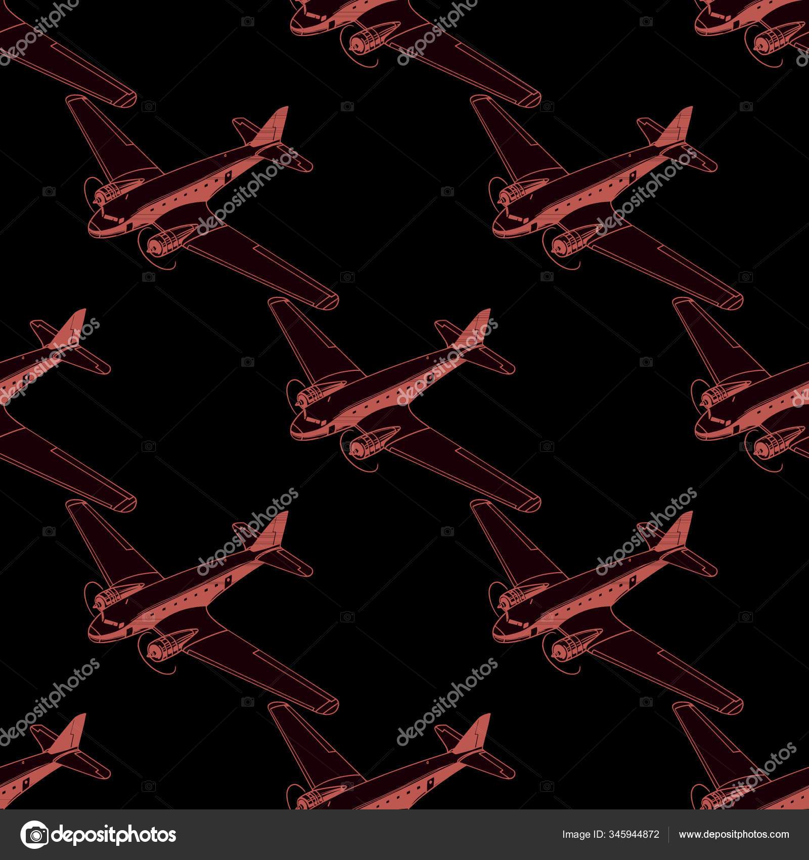 Aircraft Aviation Airplane Air Transport Seamless Pattern Isolated ...