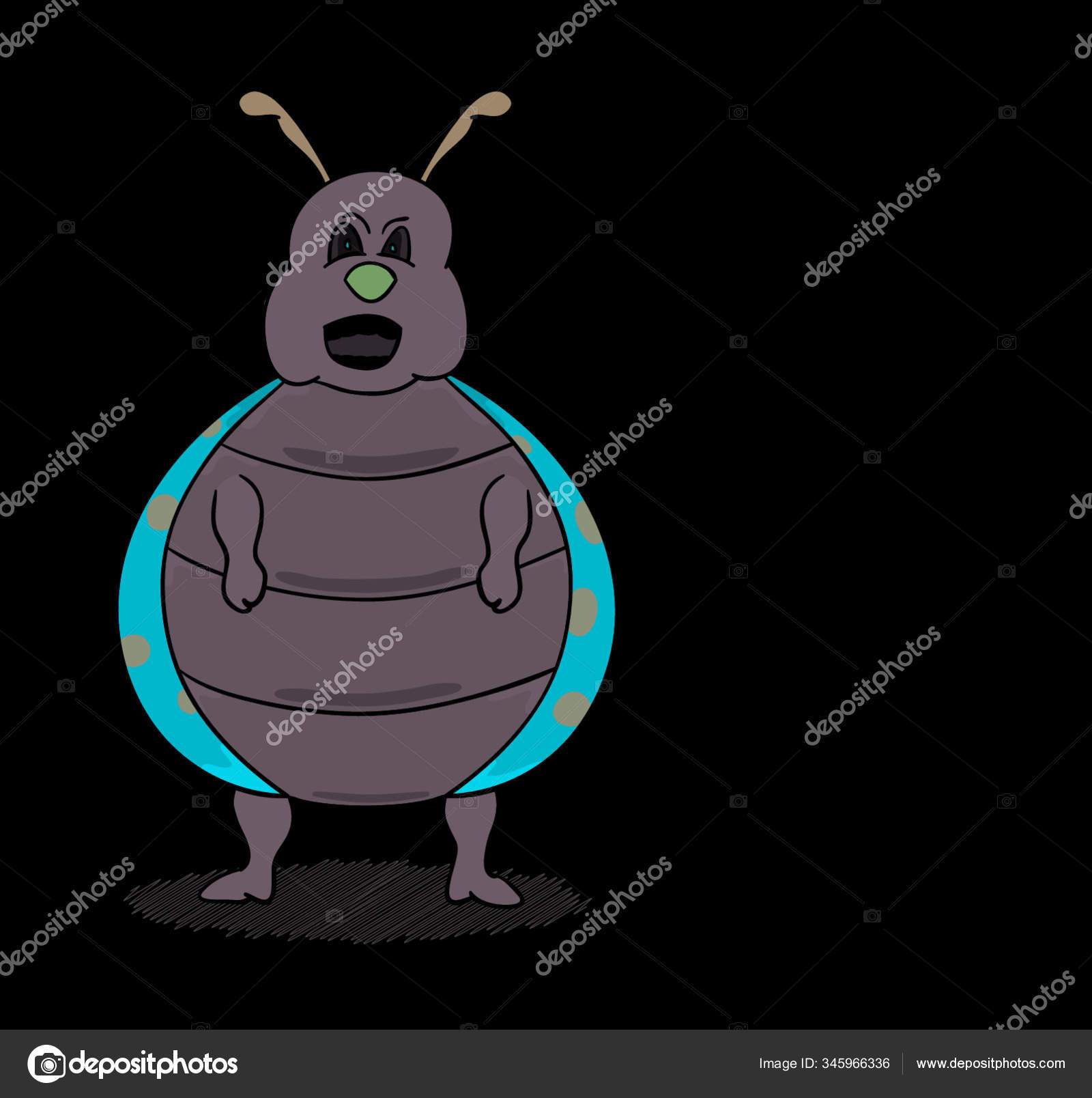 Kumbang Gendut Meminta Kuenya Yang Hilang Ilustrasi Kartun Vektor Stok ...