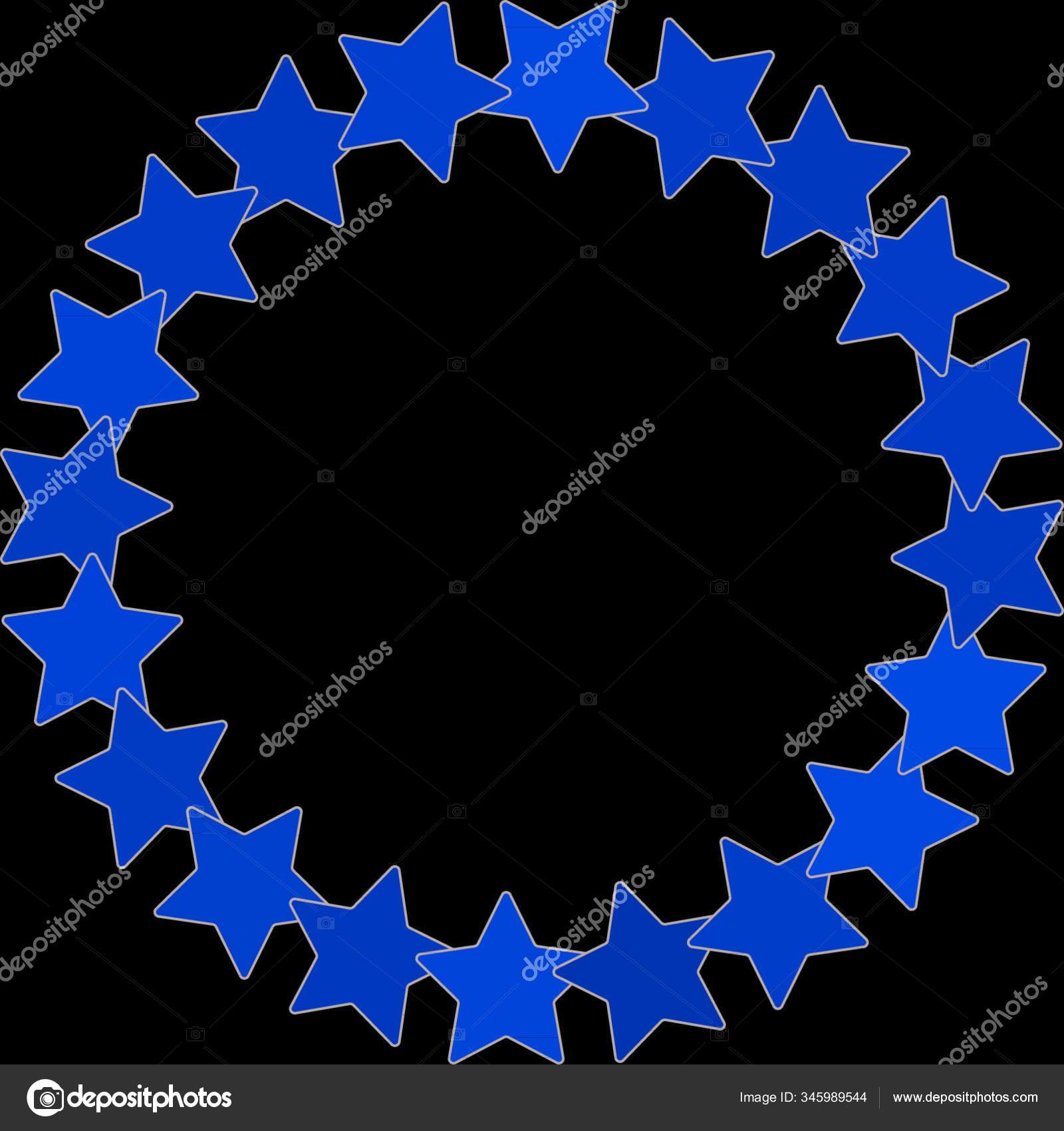 Star Circle Shape Starry Vector Border Frame Icon Isolated White Stock ...