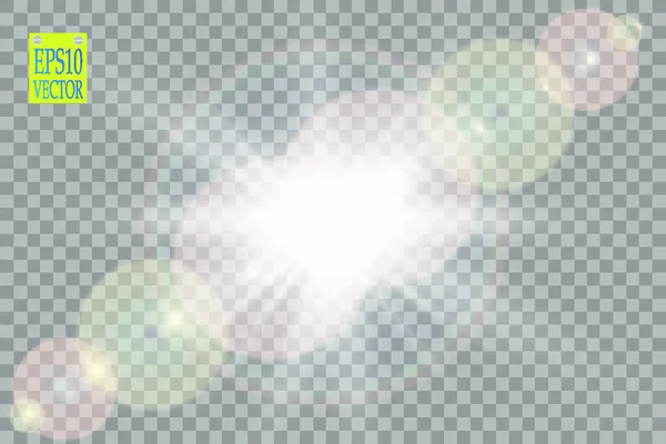 Vektor Transparan Sinar Matahari Efek Cahaya Pijar Lensa Khusus ...