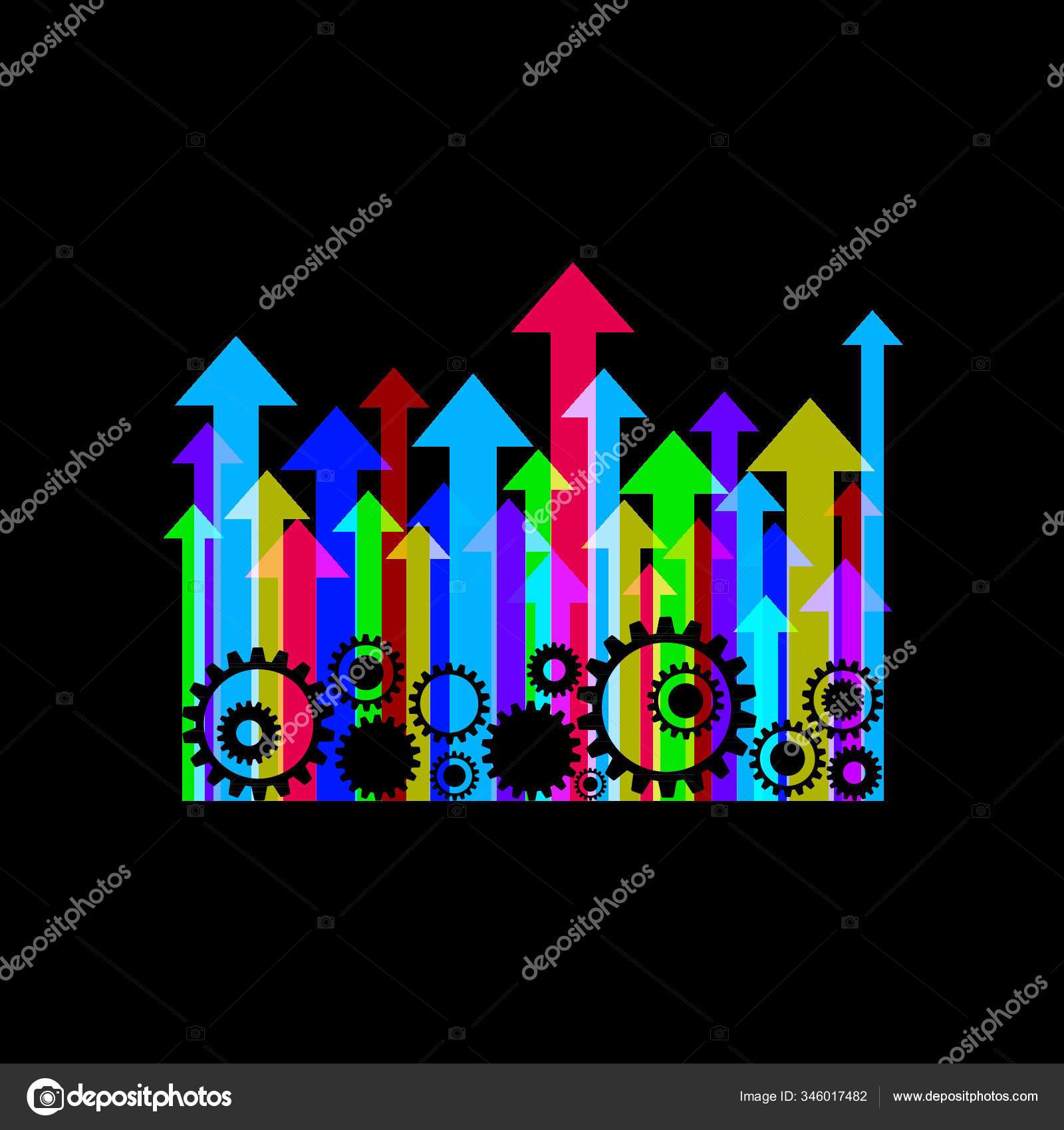 Gear Cog Wheel Colorful Arrows Stock Vector Stock Vector Image by ...