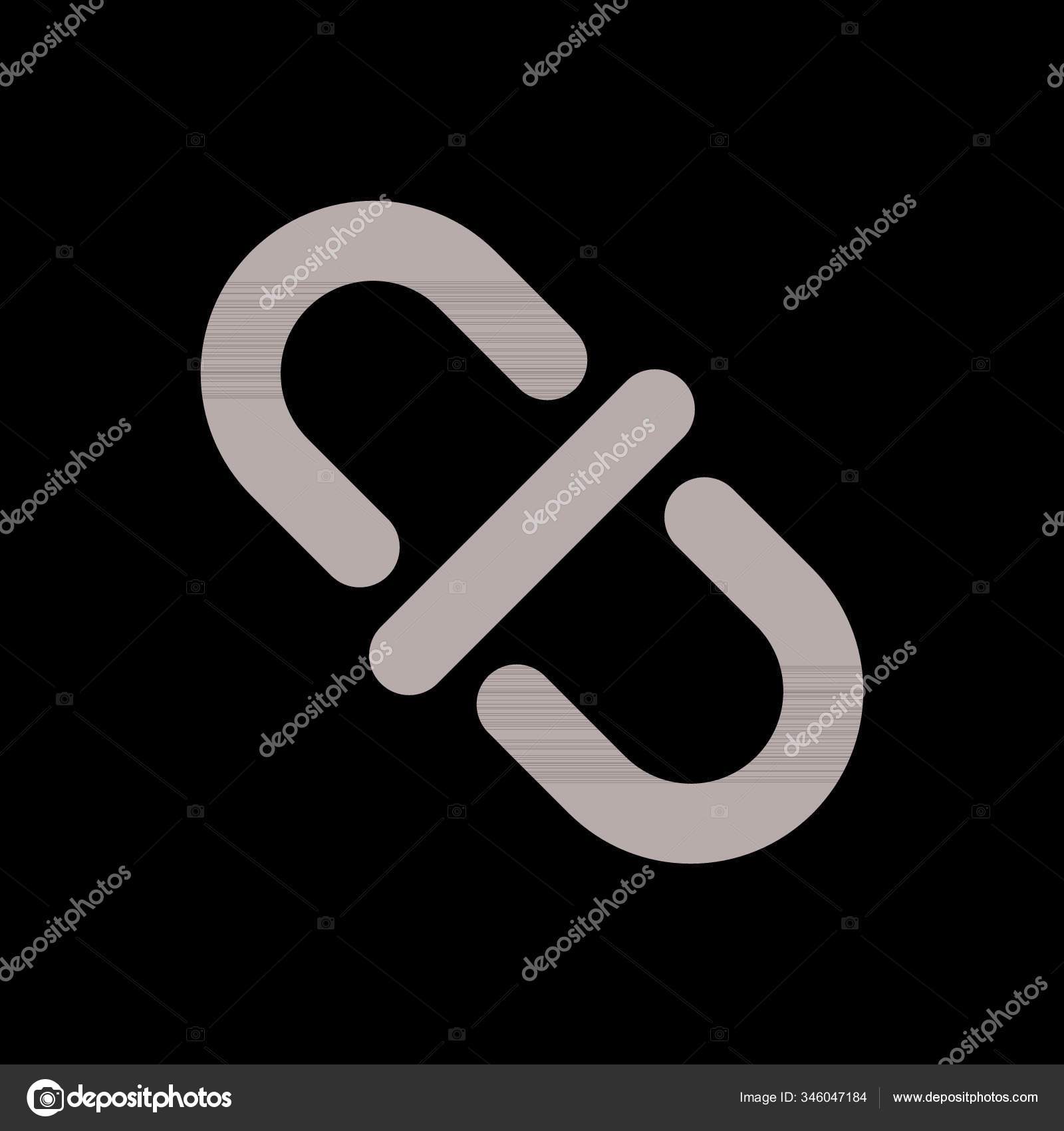 Unlink Icon Unlock Chain Symbol Isolated White Background Abstract ...