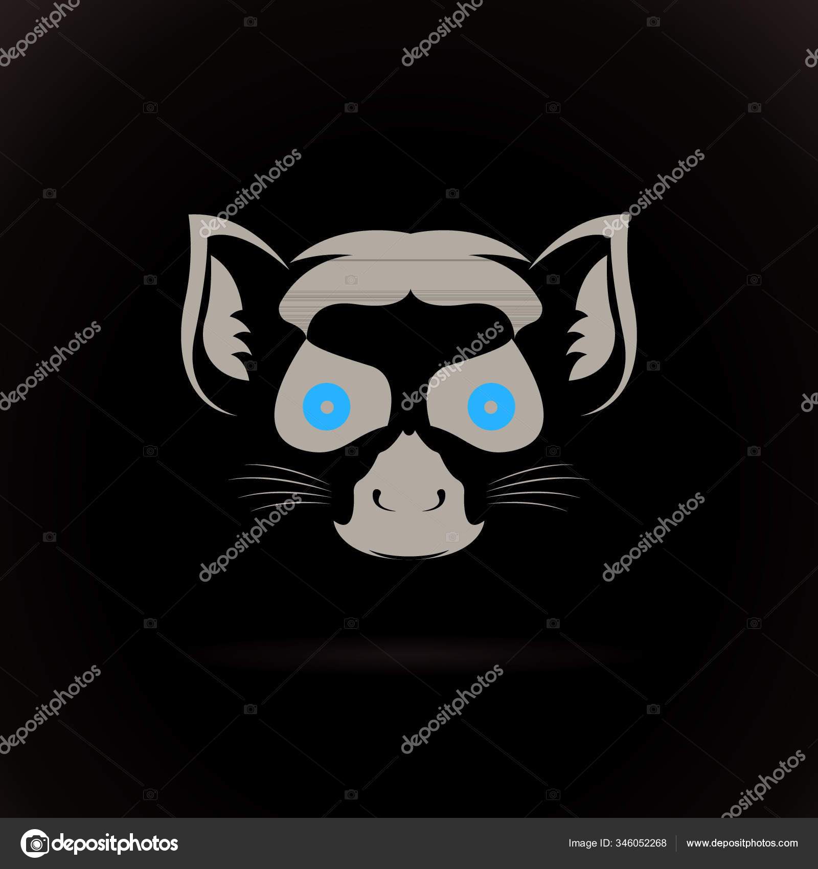 Vector Ring Tailed Lemur Head Design White Background Wild Animals ...