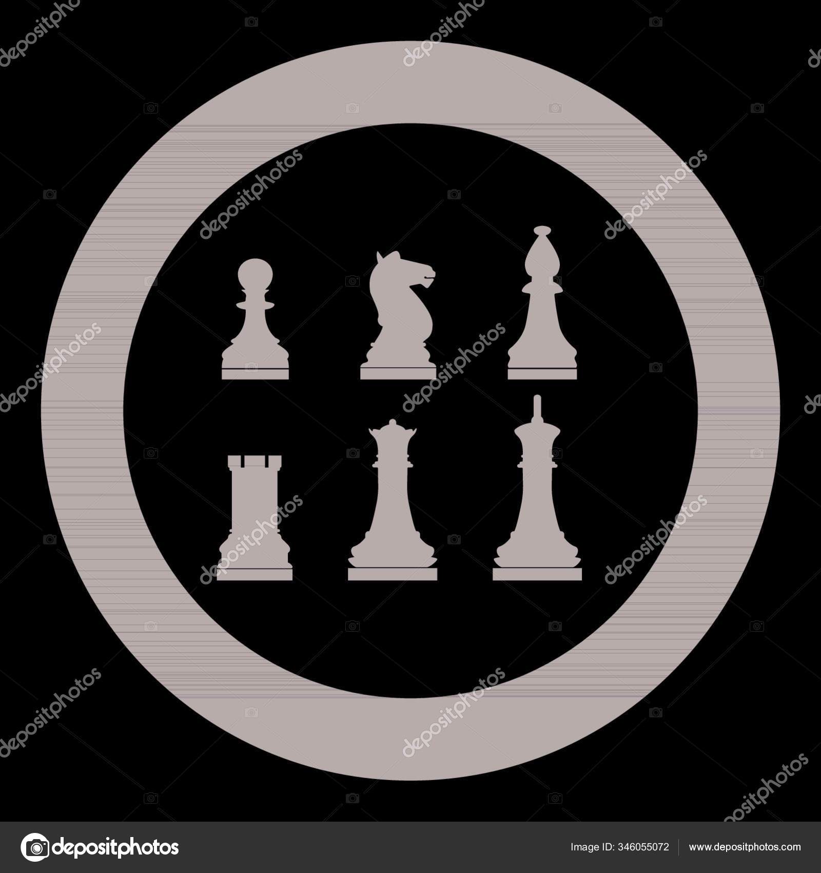 Chess Pieces Icon Black Color Circle Vector Illustration Stock Vector ...
