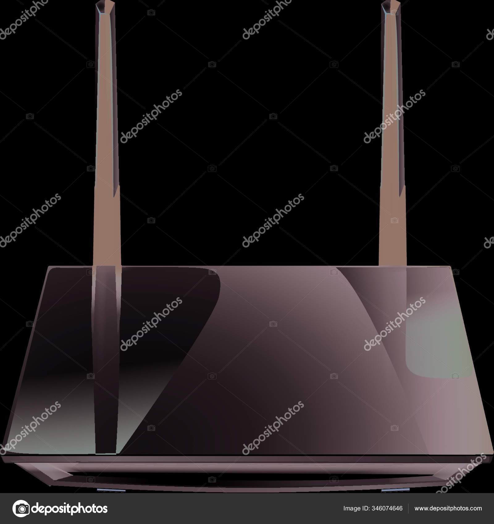 Realistic Wireless Router Isolated White Background Source Internet ...