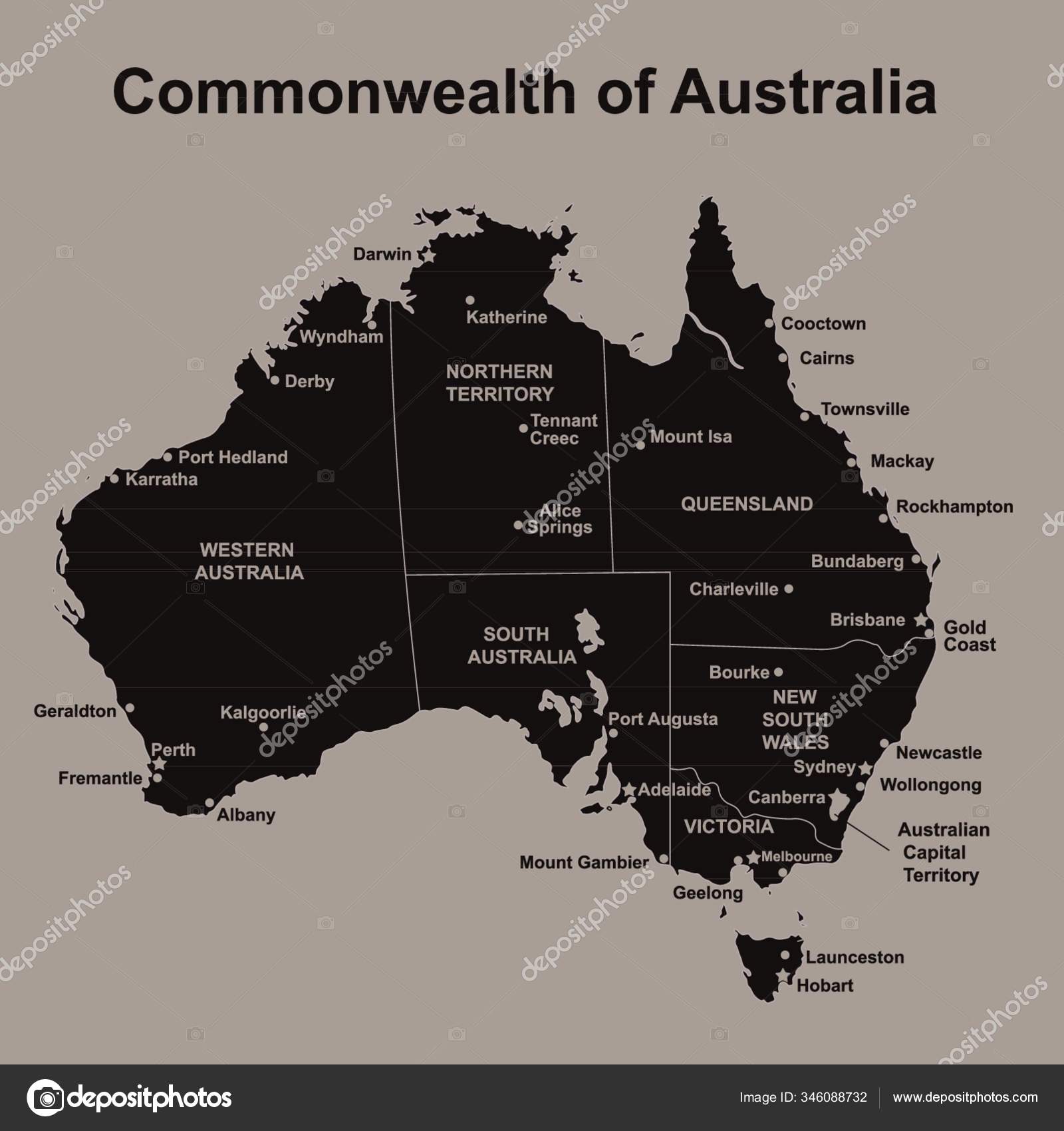 Mapa De Australia Con Ciudades