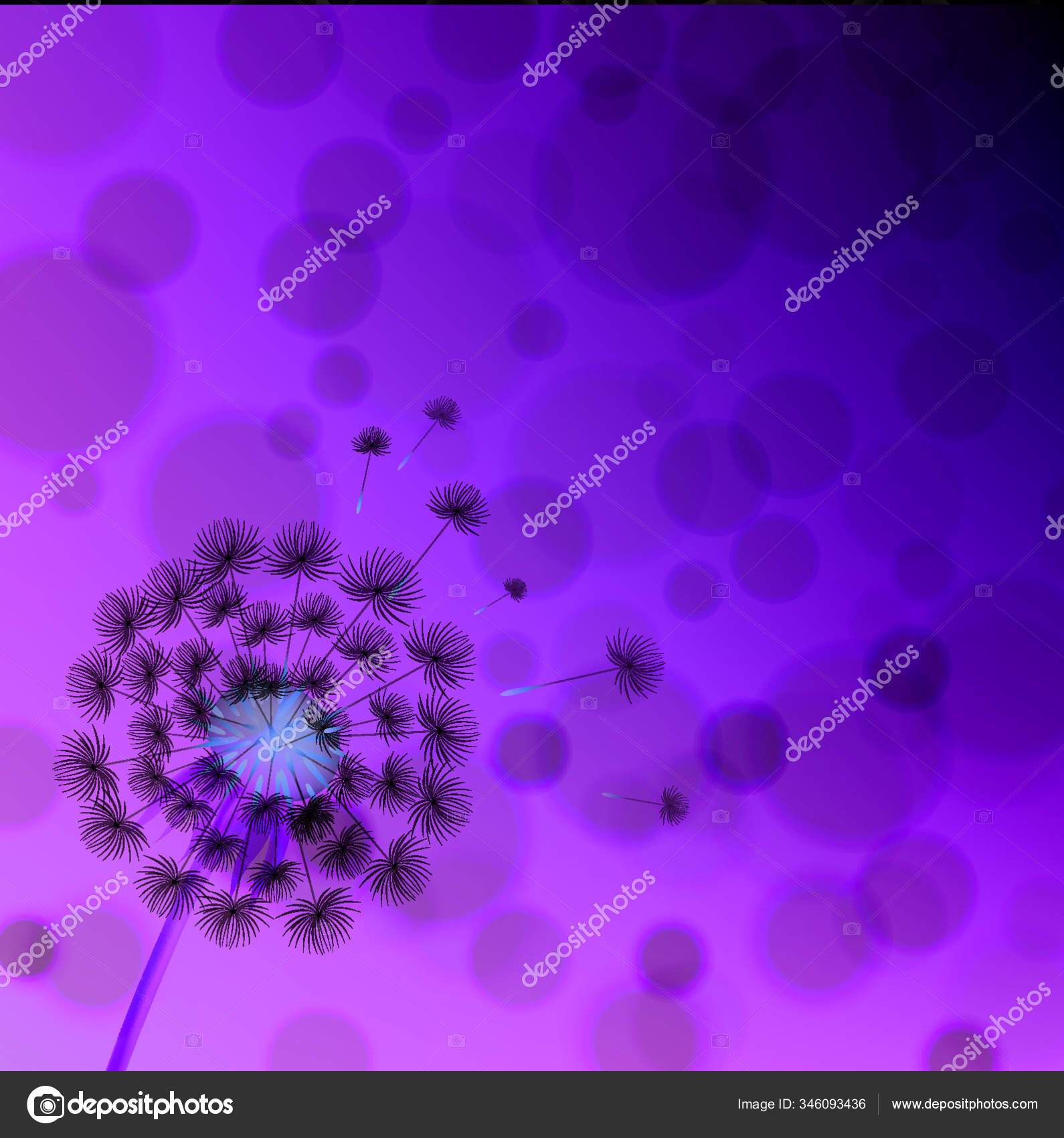 Diente León Fondo Verano Con Malla Gradiente Ilustración Vectorial ...