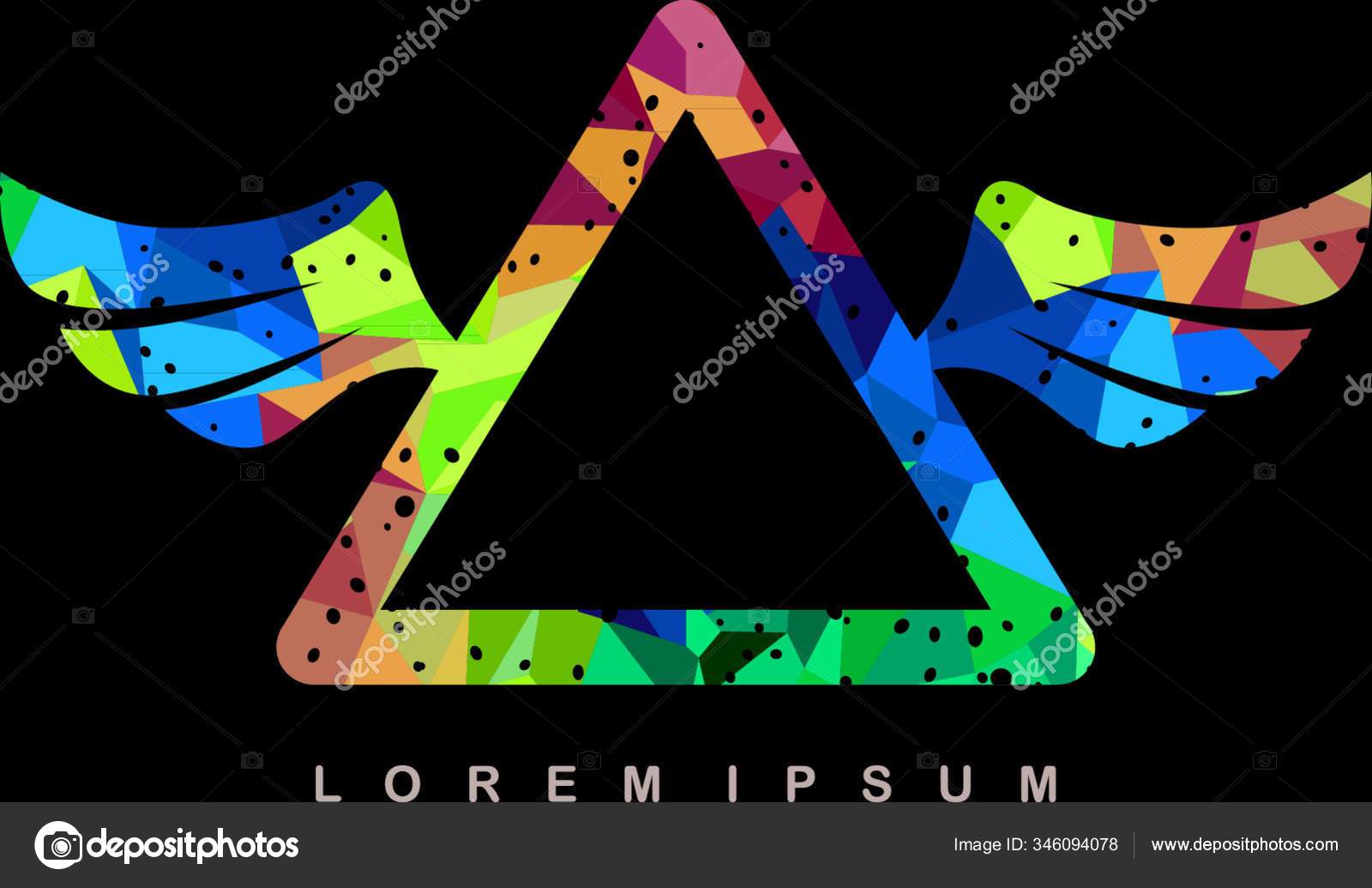 Mosaic Dimension Shape Angel Wing Vector Stock Vector Image by ...