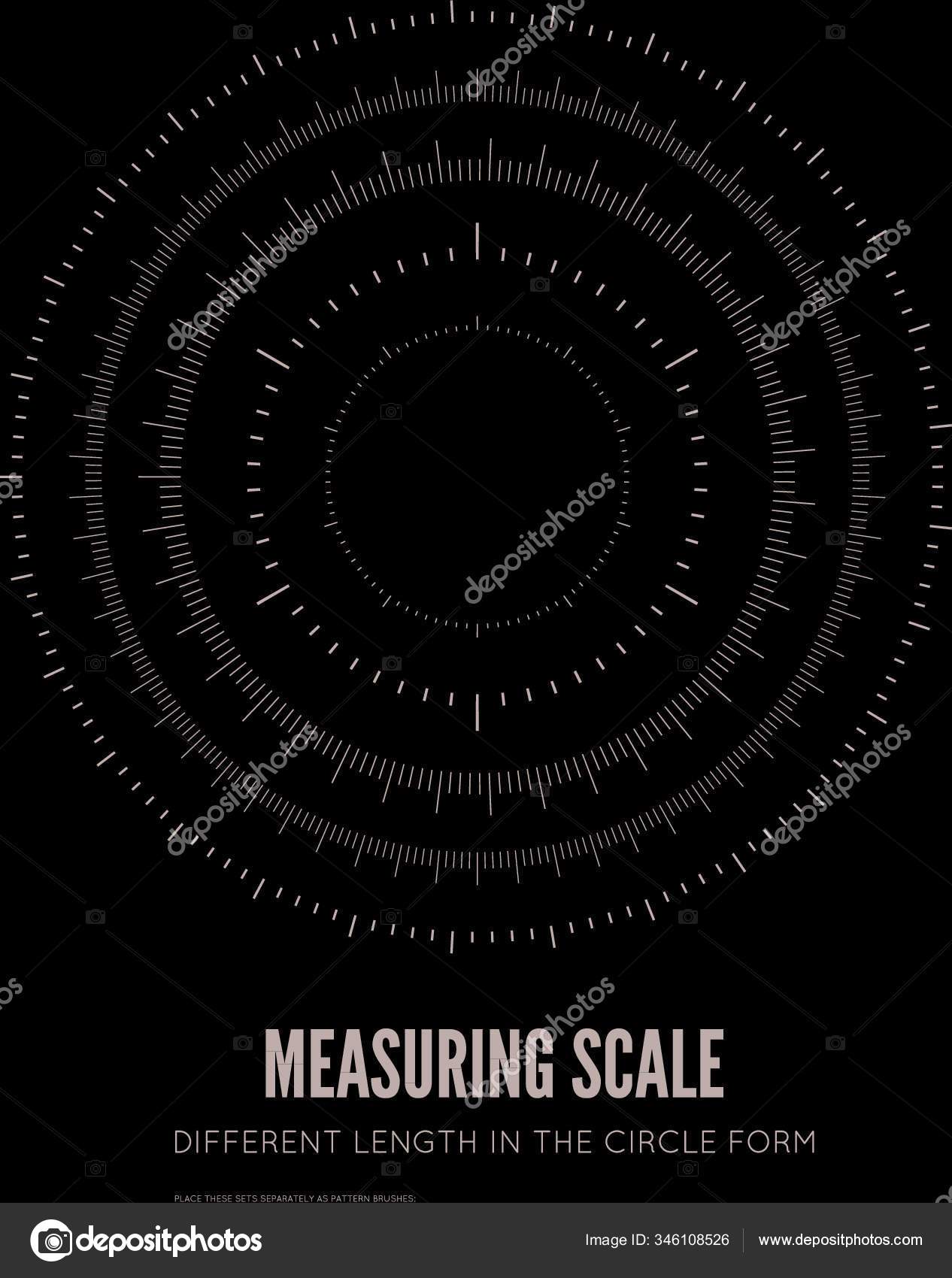 Measuring Rulers Different Scale Length Shape Form Circle Vector ...