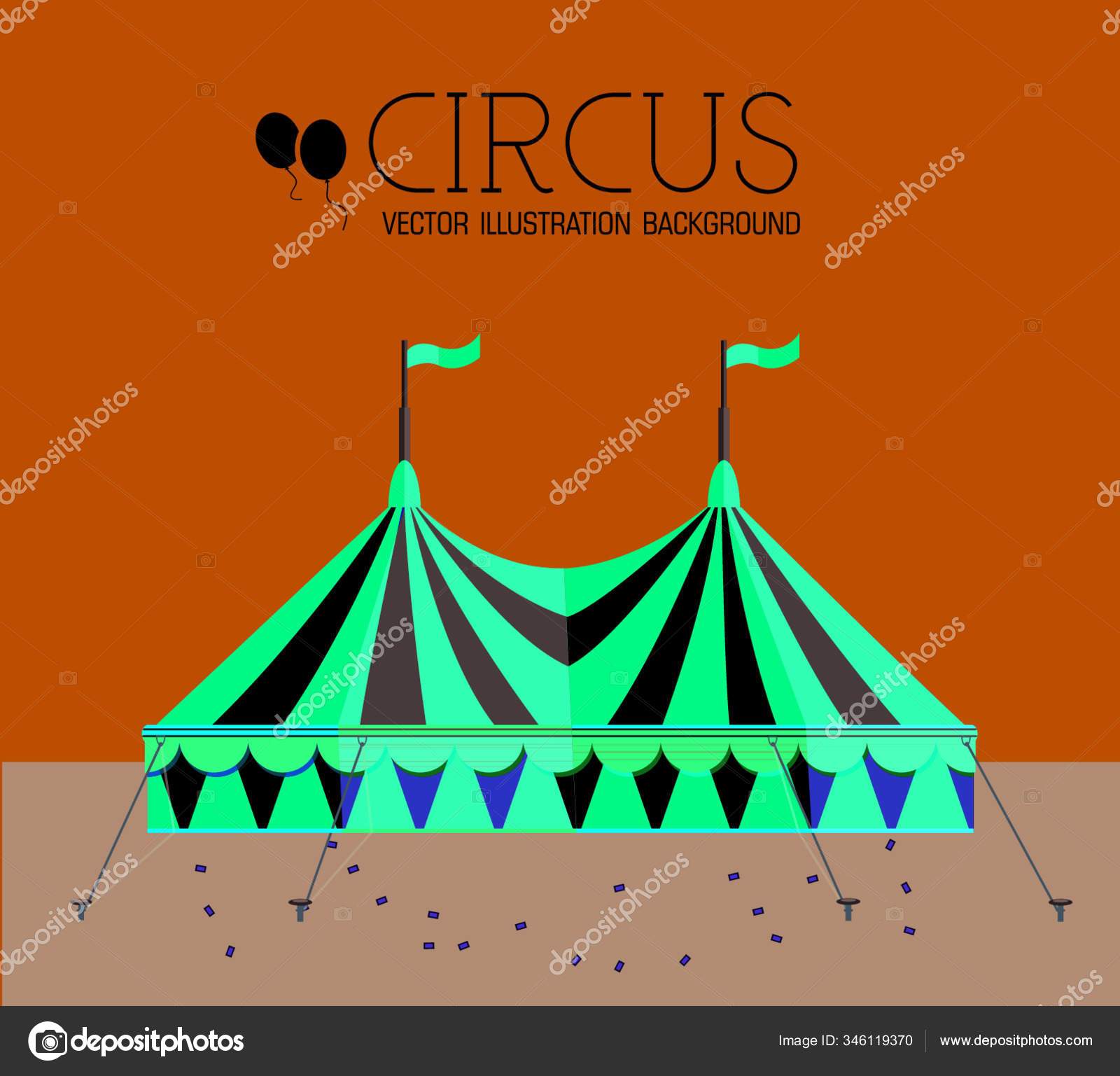 Circus Flat Background Concept Vector Illustration Design Stock Vector ...