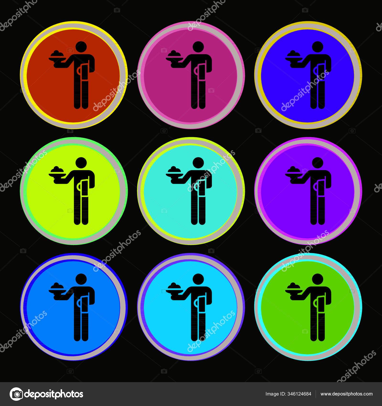 Colorful Icons Signs Form Button Symbol Your Design Vector Illustration ...