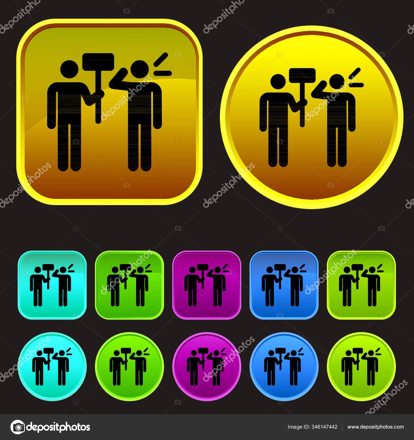 Colorful Icons Signs Form Button Symbol Your Design Vector Illustration ...