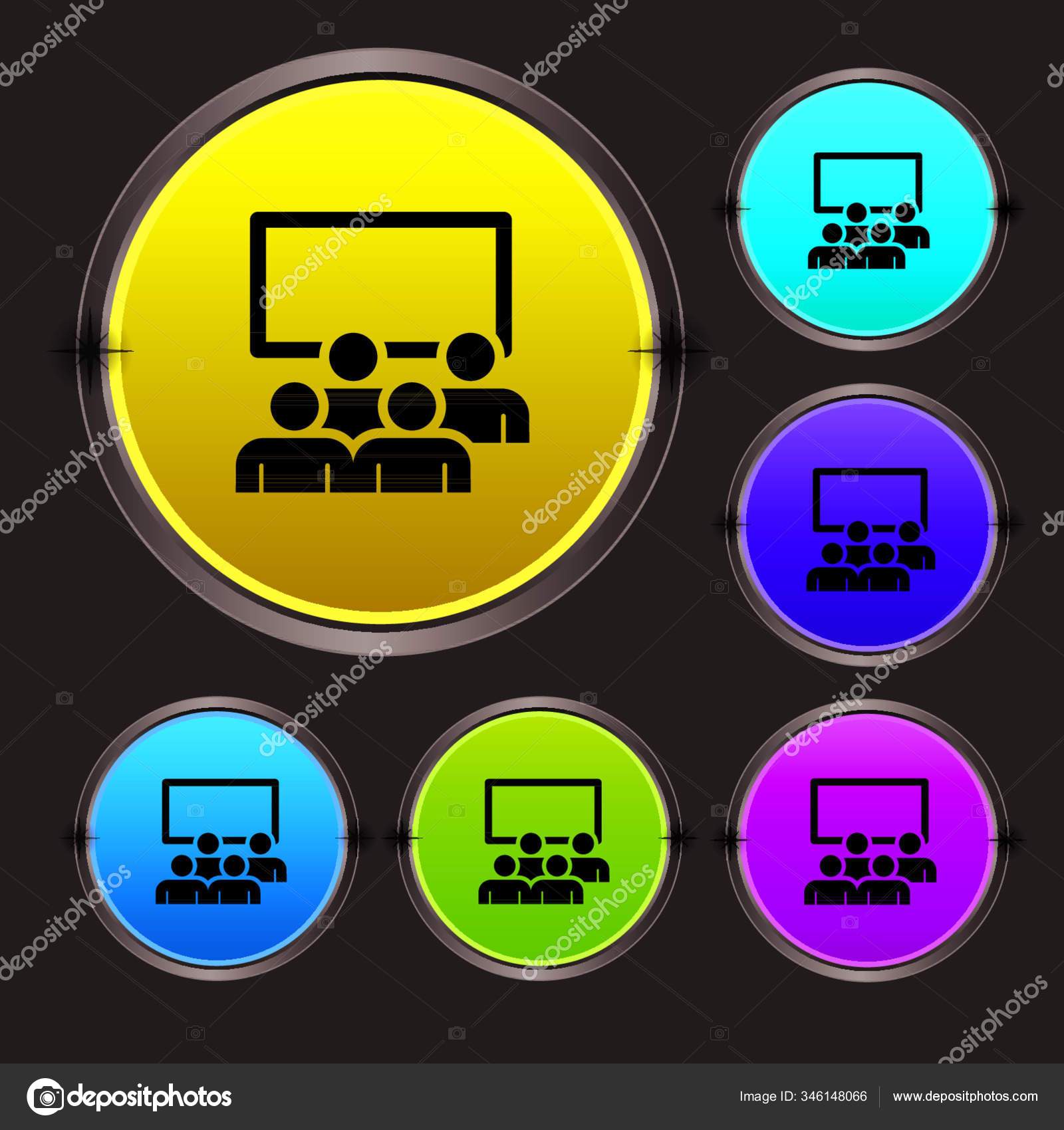 Colorful Icons Signs Form Button Symbol Your Design Vector Illustration ...