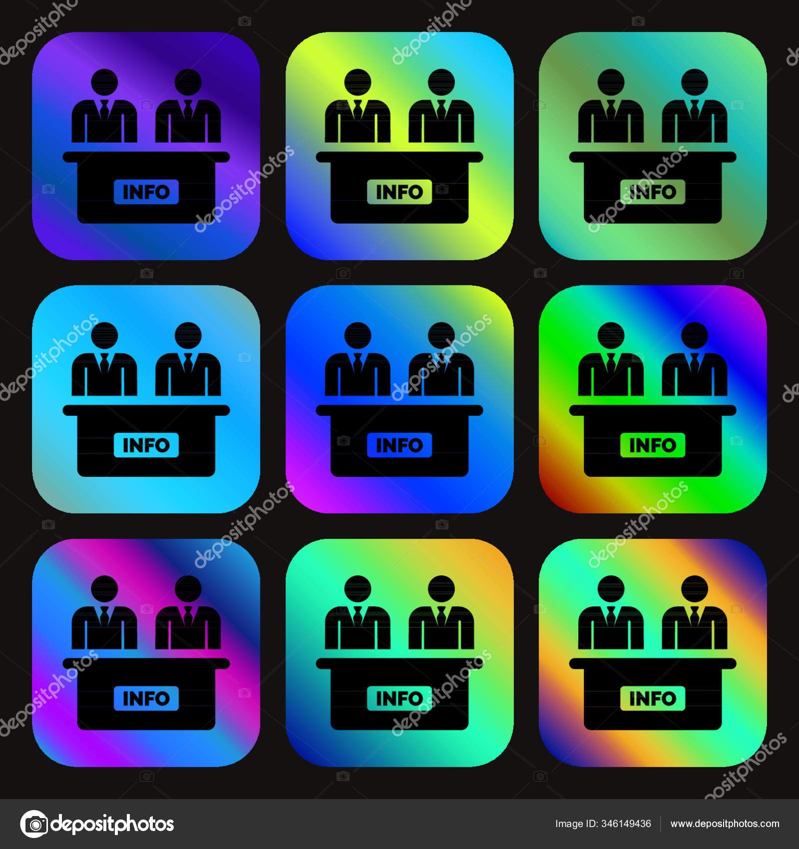 Colorful Icons Signs Form Button Symbol Your Design Vector Illustration ...