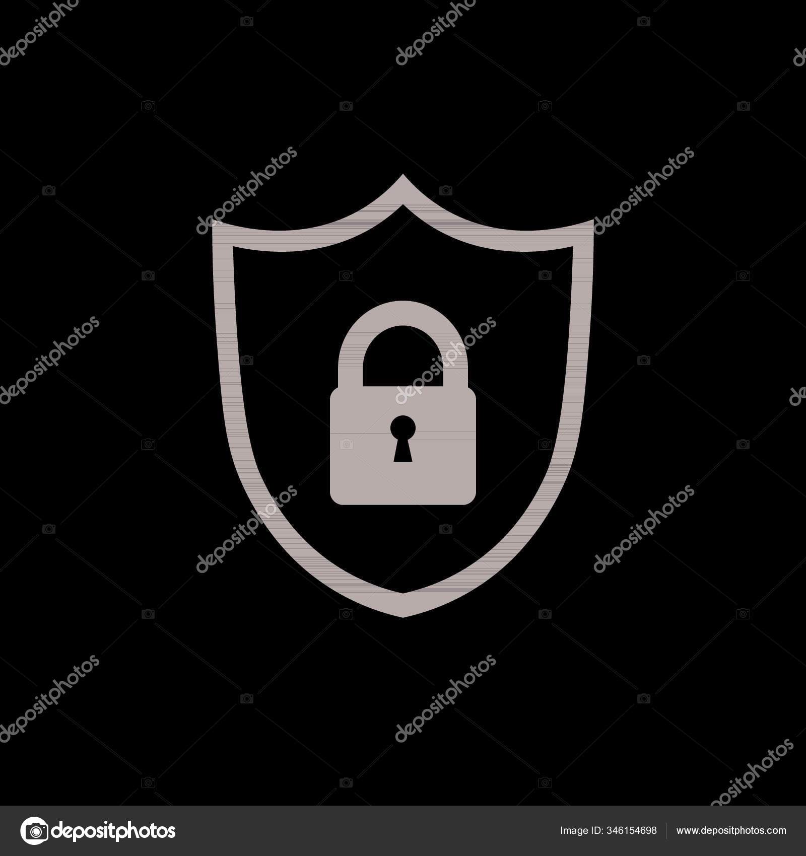 Shield Icon Lock Icon Guard Shield Icon Shield Lock Black Stock Vector ...