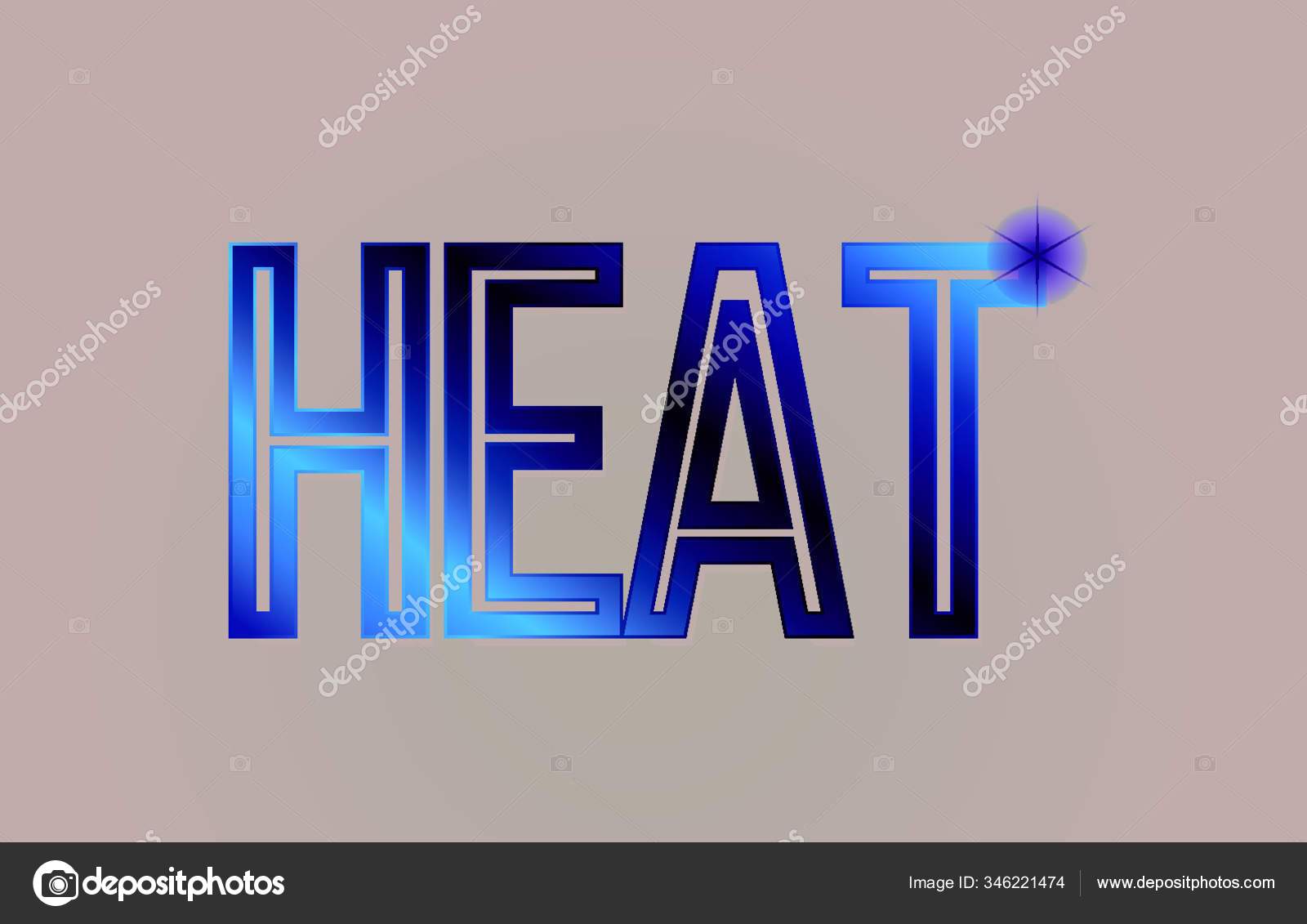 Heat Word Typography Design Gold Golden Color Suitable Logo Banner ...