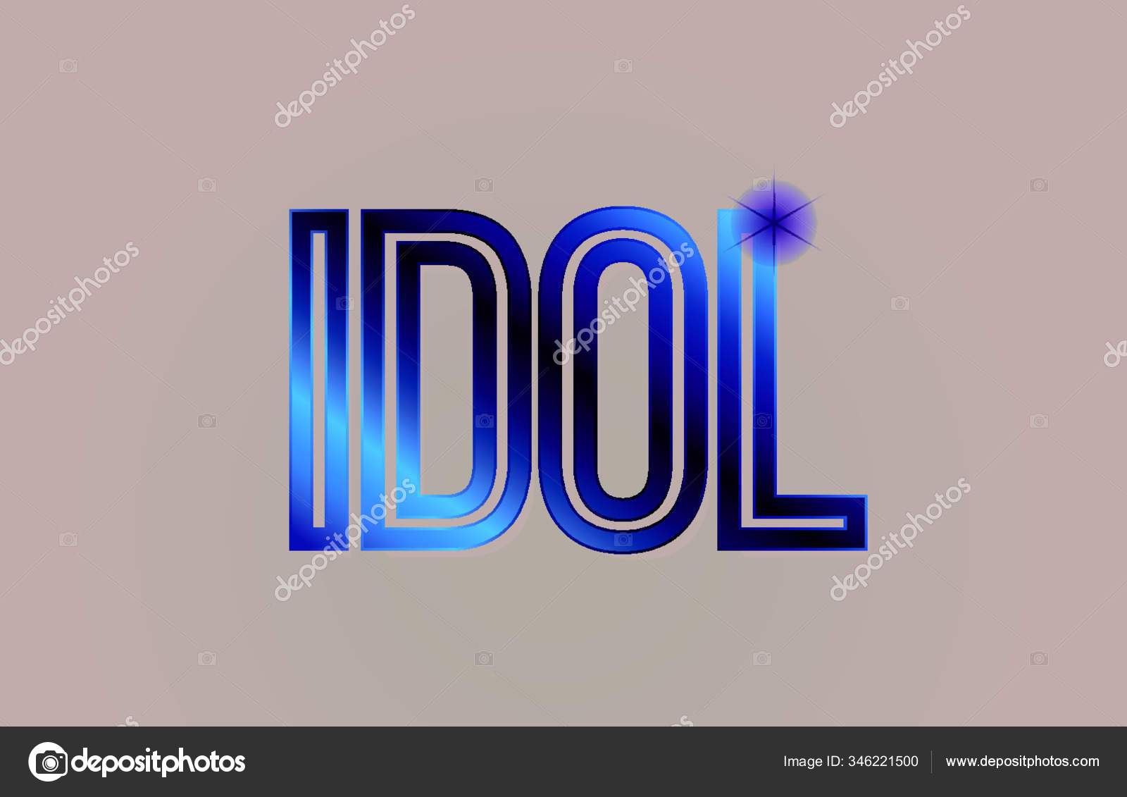 Idol Word Typography Design Gold Golden Color Suitable Logo Banner ...