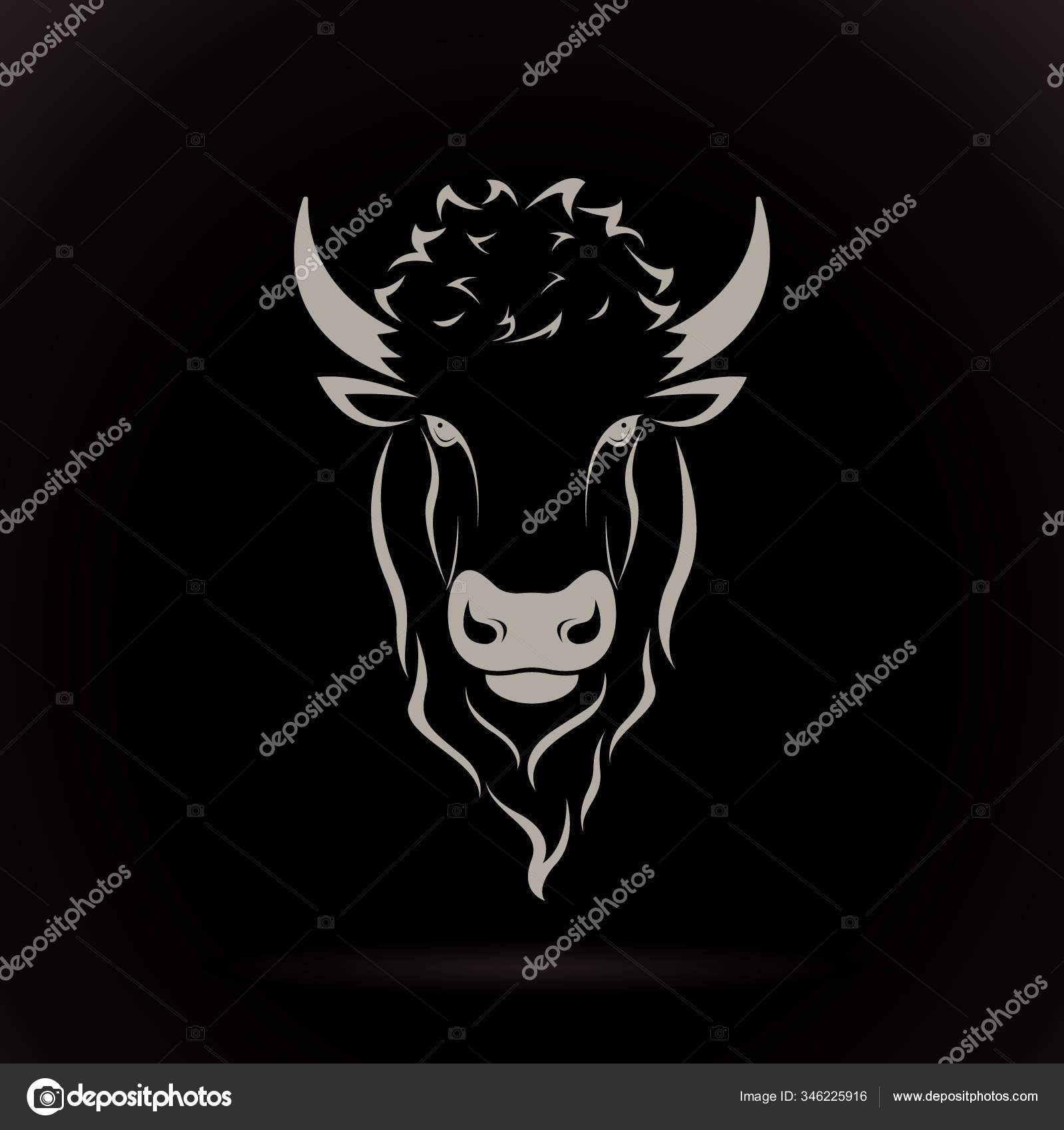 Vector Buffalo Head Design White Background Wild Animals Easy Editable ...