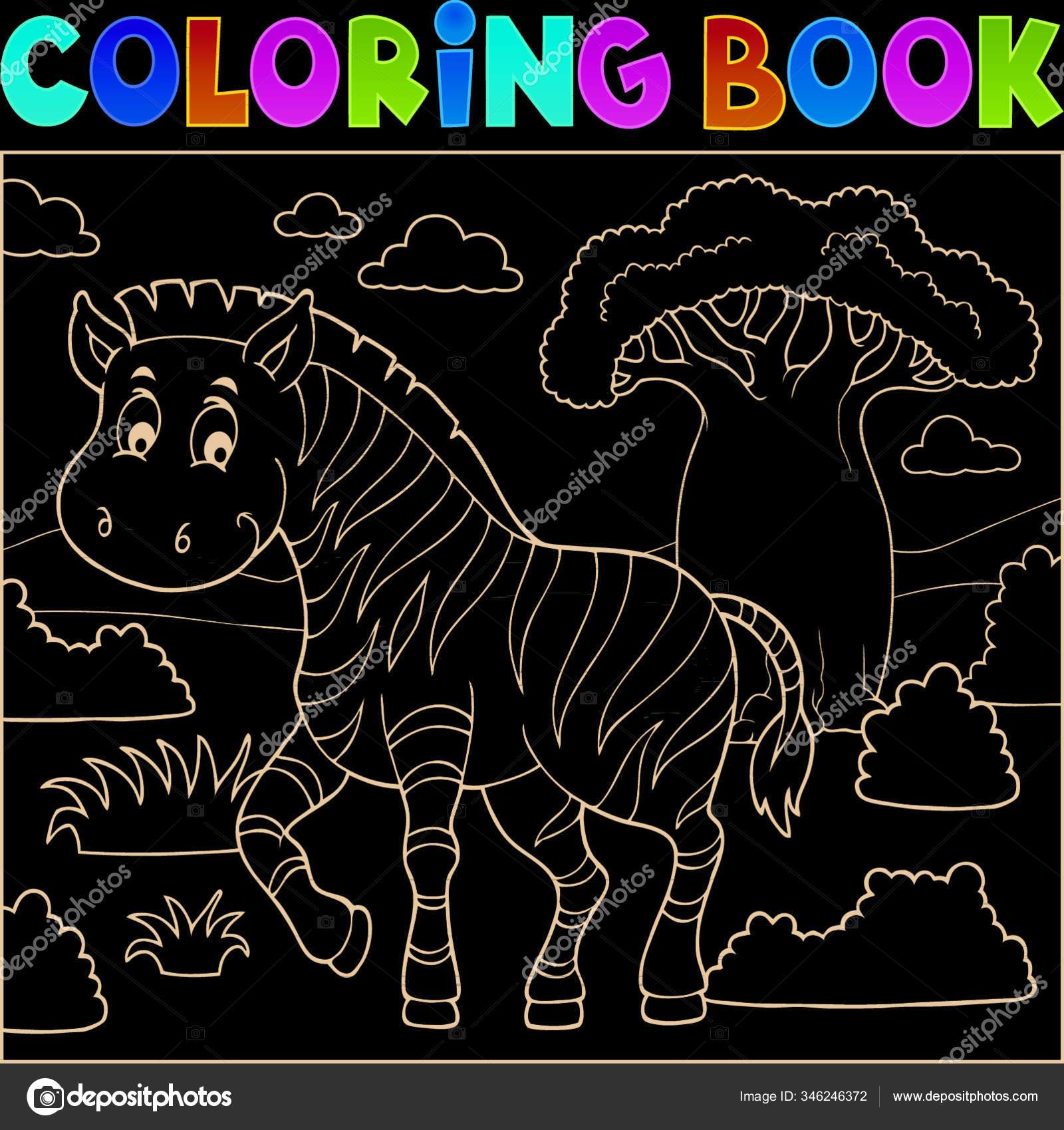 Coloring Book African Nature Topic Eps10 Vector Illustration Stock ...