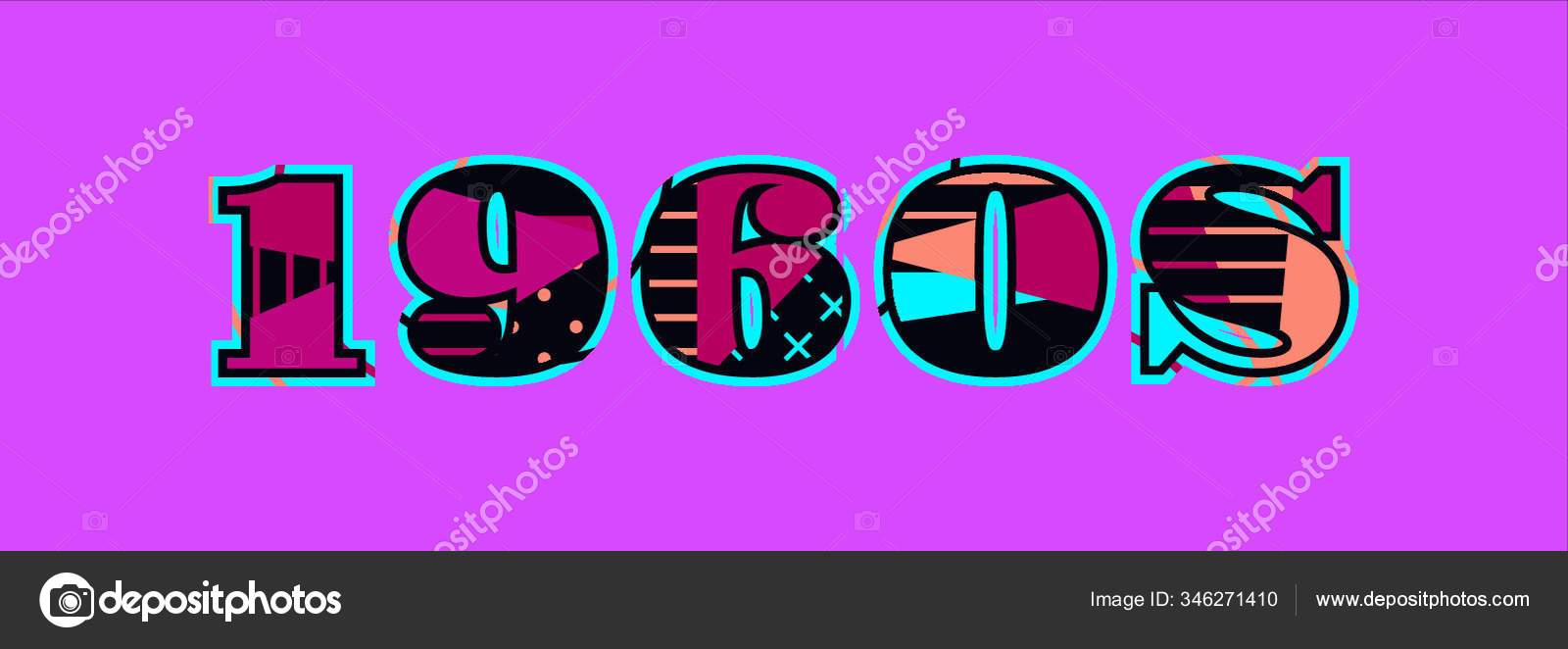 Word 1960S Concept Written Colorful Abstract Typography Vector Eps ...