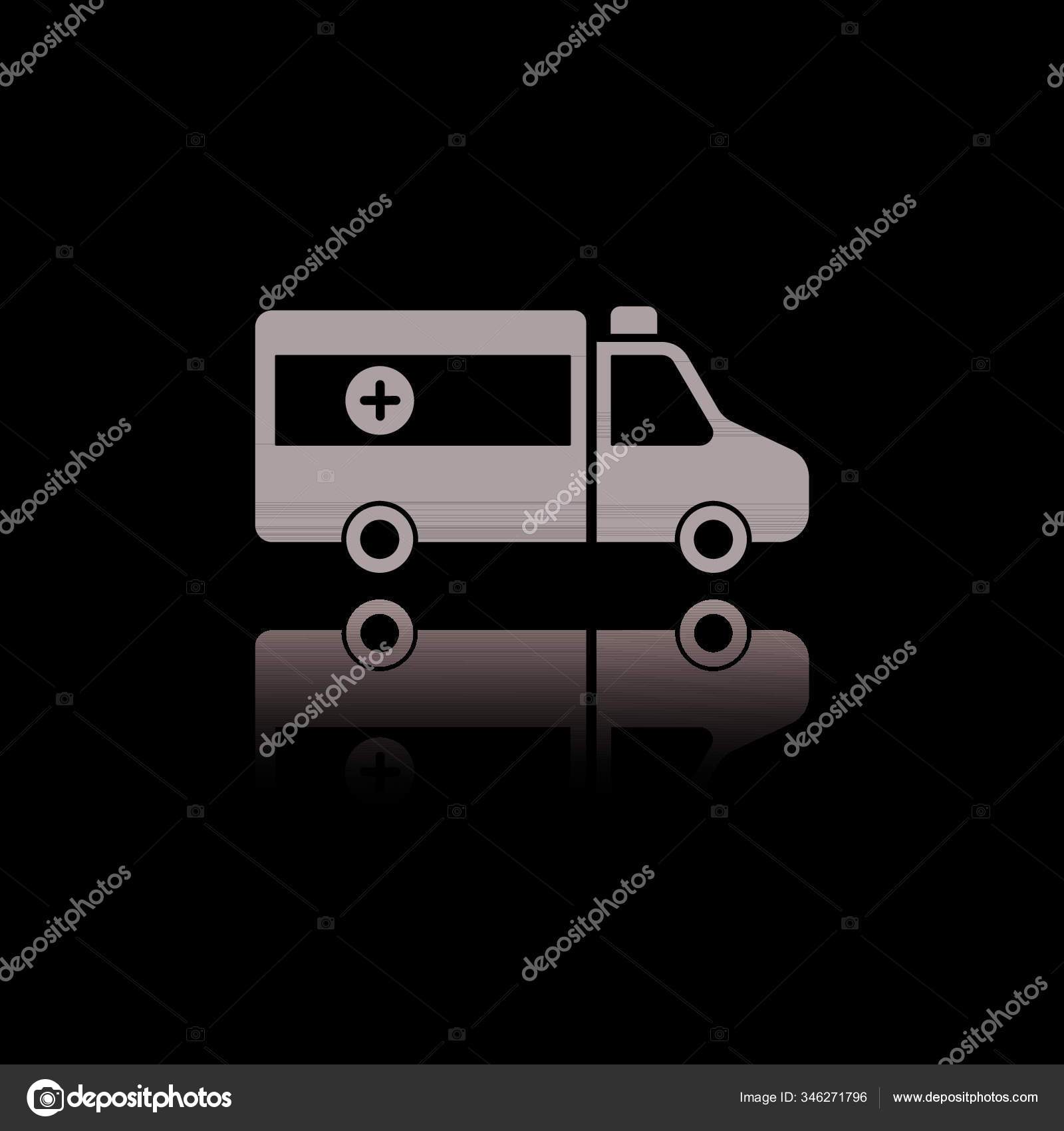Isolated Ambulance Icon White Background Reflection Vector Illustration ...