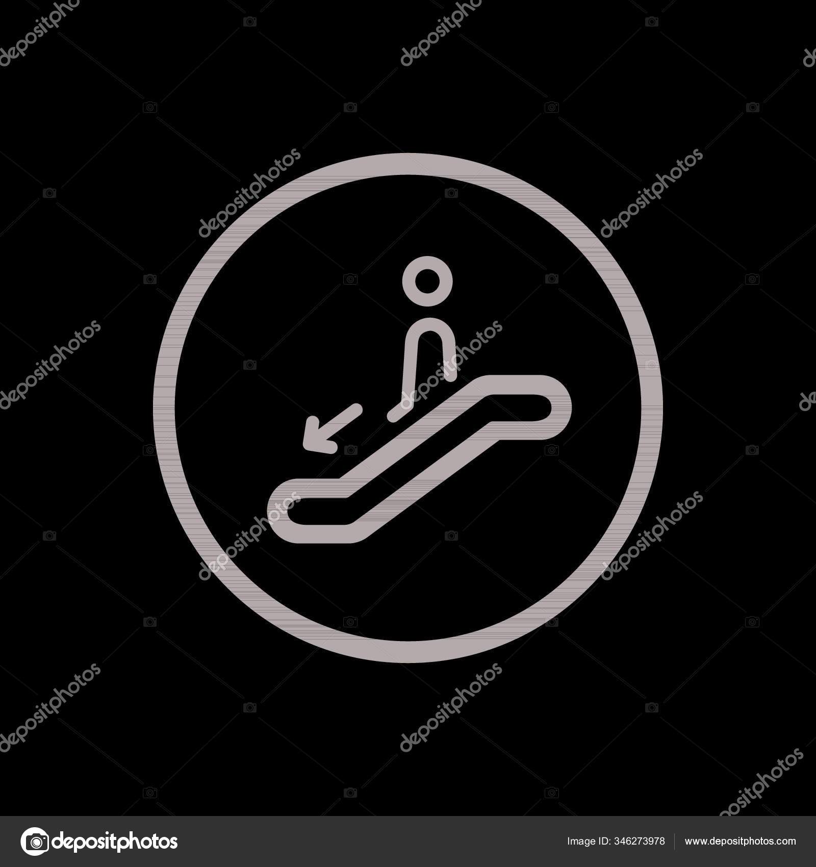 Escalator Icon Stairs Symbol White Background Vector Illustration Stock ...