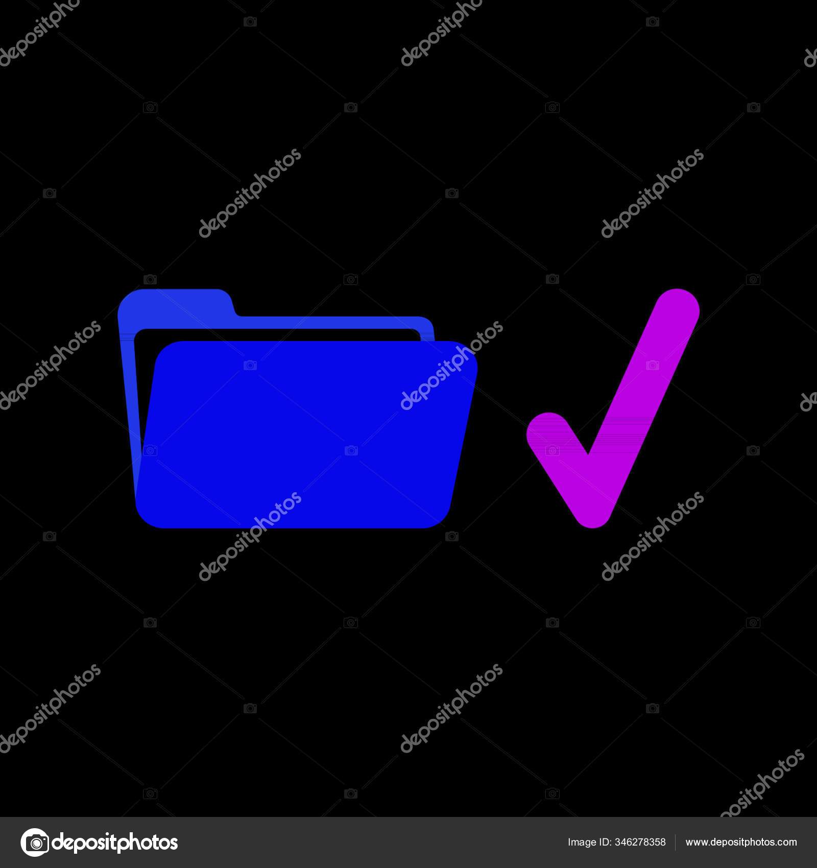 Vector Illustration Icon Concept Open File Folder Check Mark Stock ...