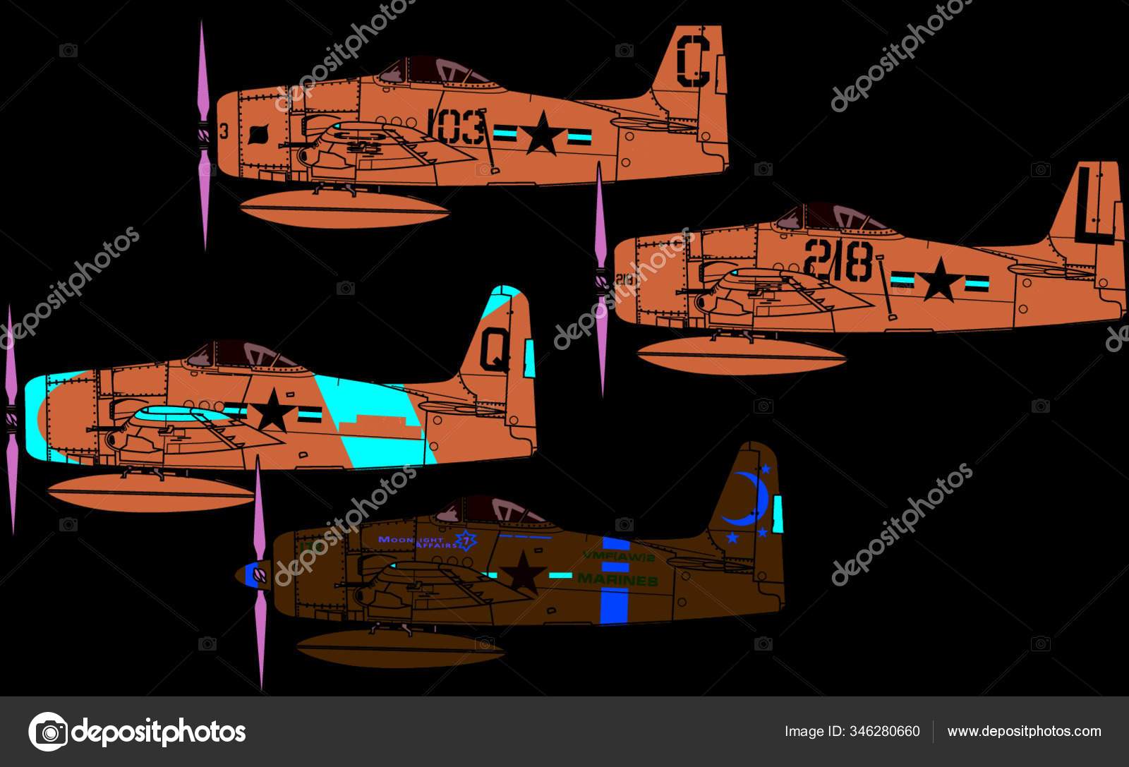 Color Scheme Grumman F8F Bearcat Stock Vector Image by ©YAYImages ...