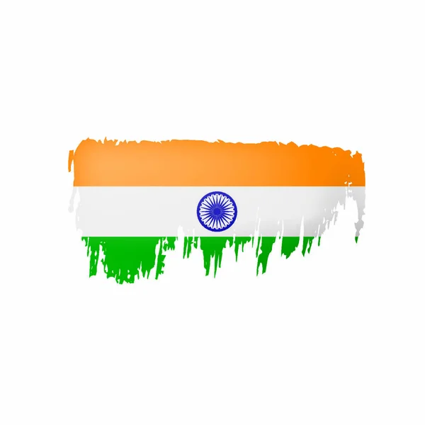 India National Flag Vector Illustration White Background Stock Vector ...