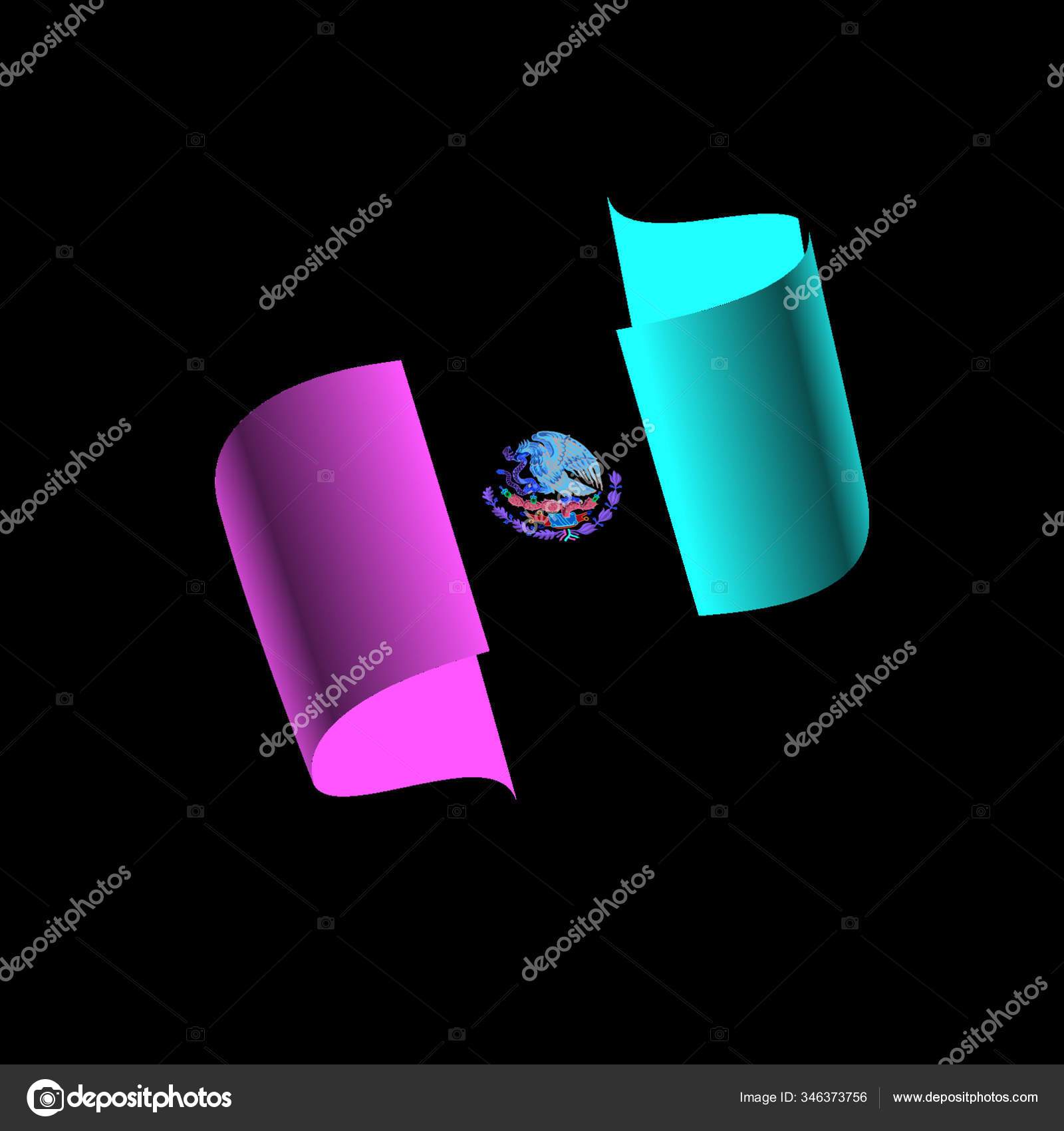 Mexican National Flag Vector Illustration White Background Stock Vector ...