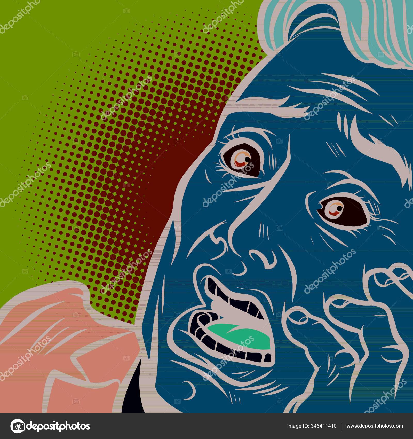 Man Screaming In Fear Drawing