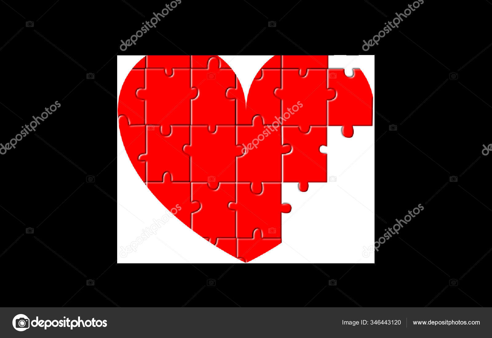 Illustration Red Puzzle Heart Incomplete Stock Vector Image by ...