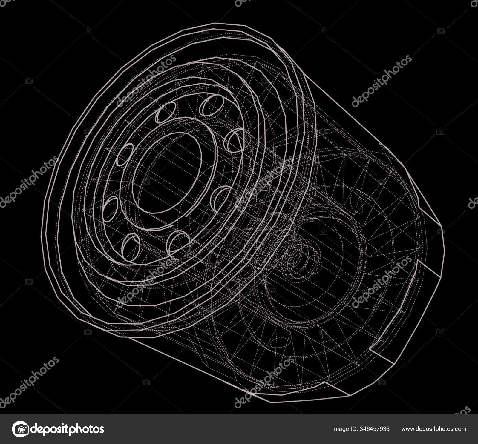 Vector Oil Filter Concept Vector Rendering Wire Frame Style Layers ...
