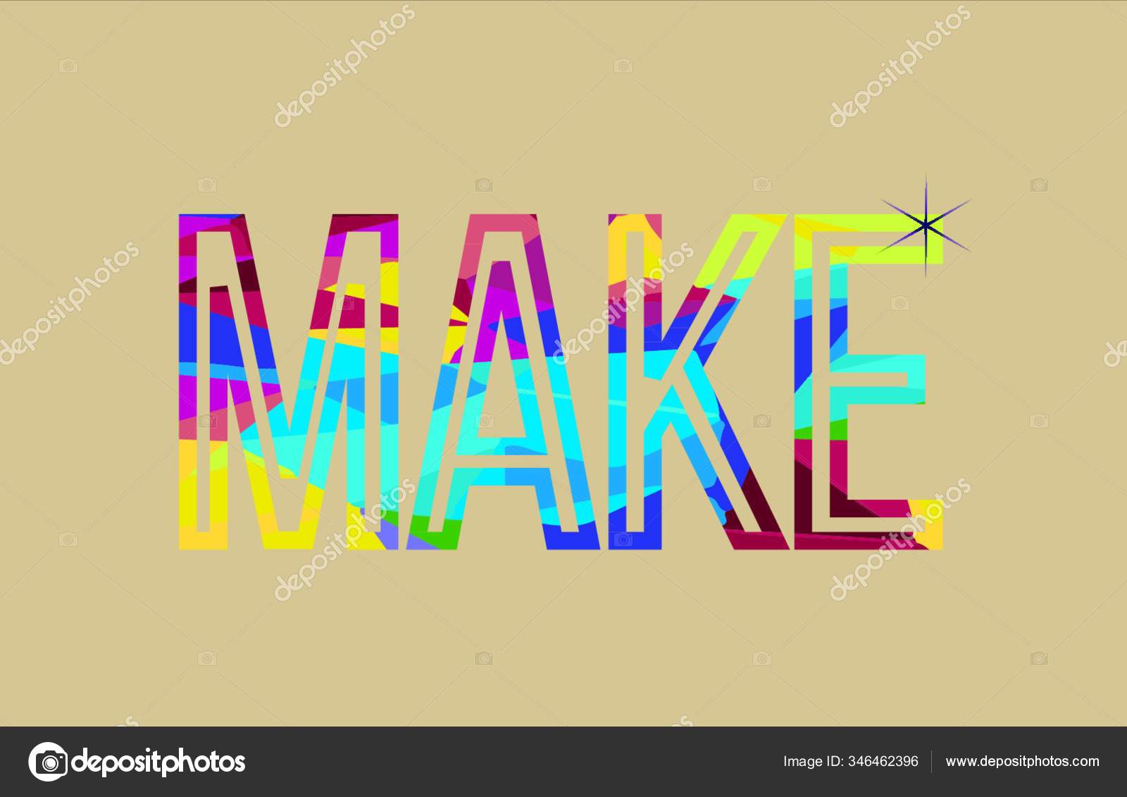 Make Word Typography Design Rainbow Colors Suitable Logo Text Stock ...